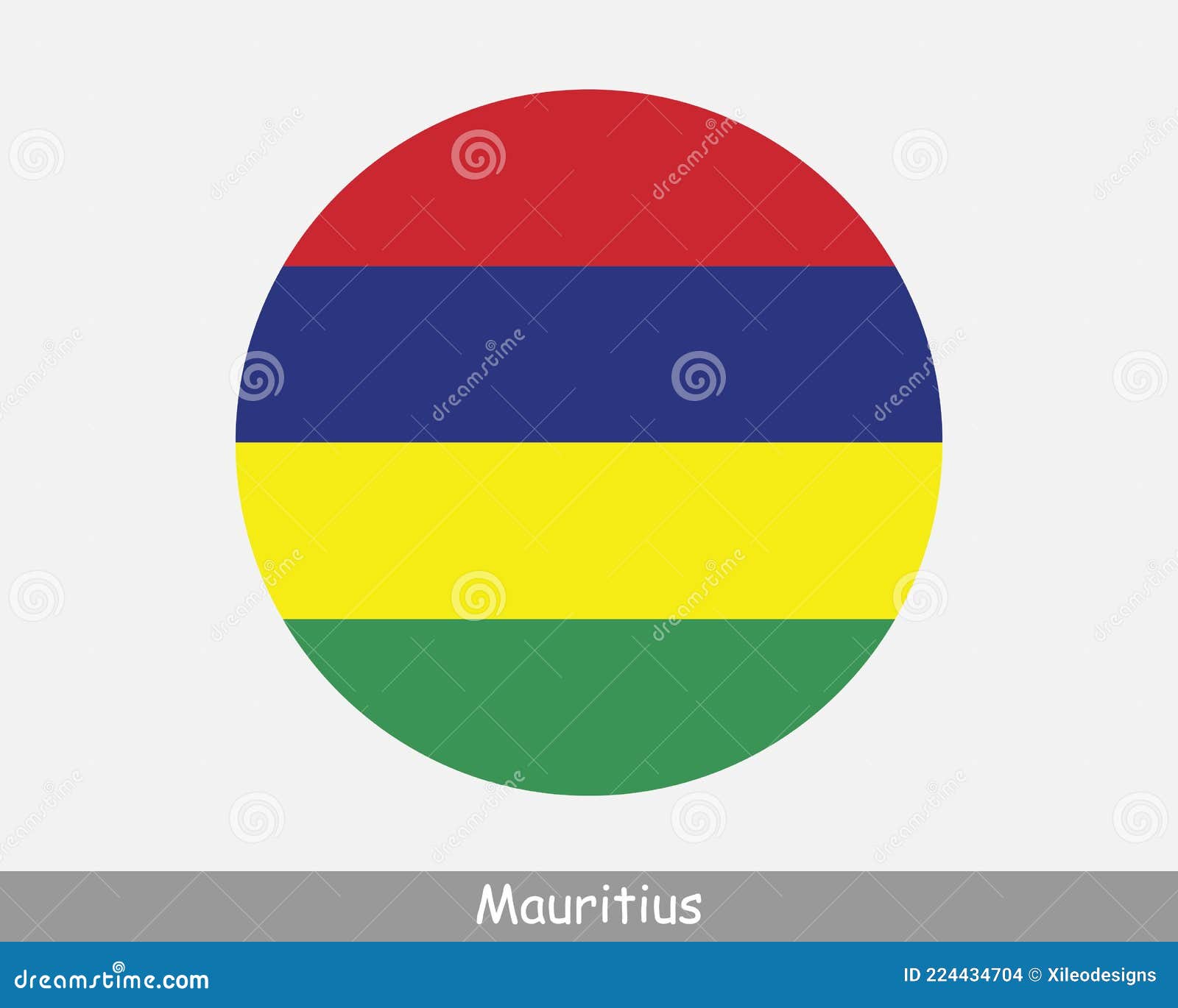 Mauritius Round Circle Flag. Mauritian Circular Button Banner Icon. EPS ...