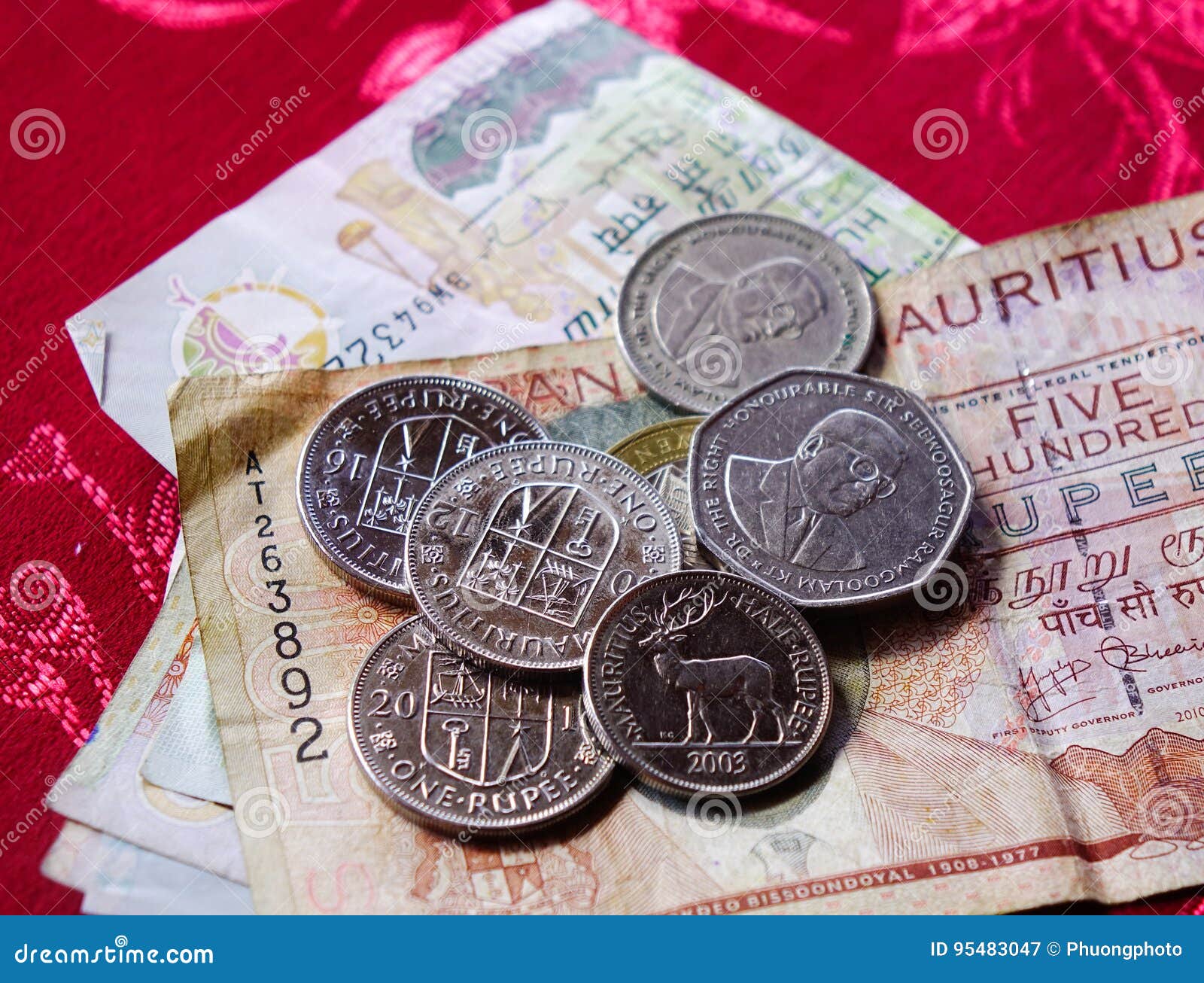 Mauritius Rupee Notes and Coins Stock Image - Image of change, economic ...