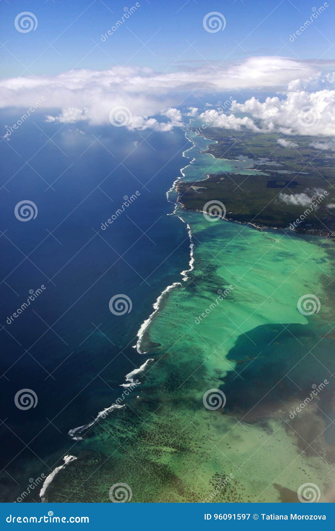 Mauritius sky view showing stock image. Image of beauty - 96091597