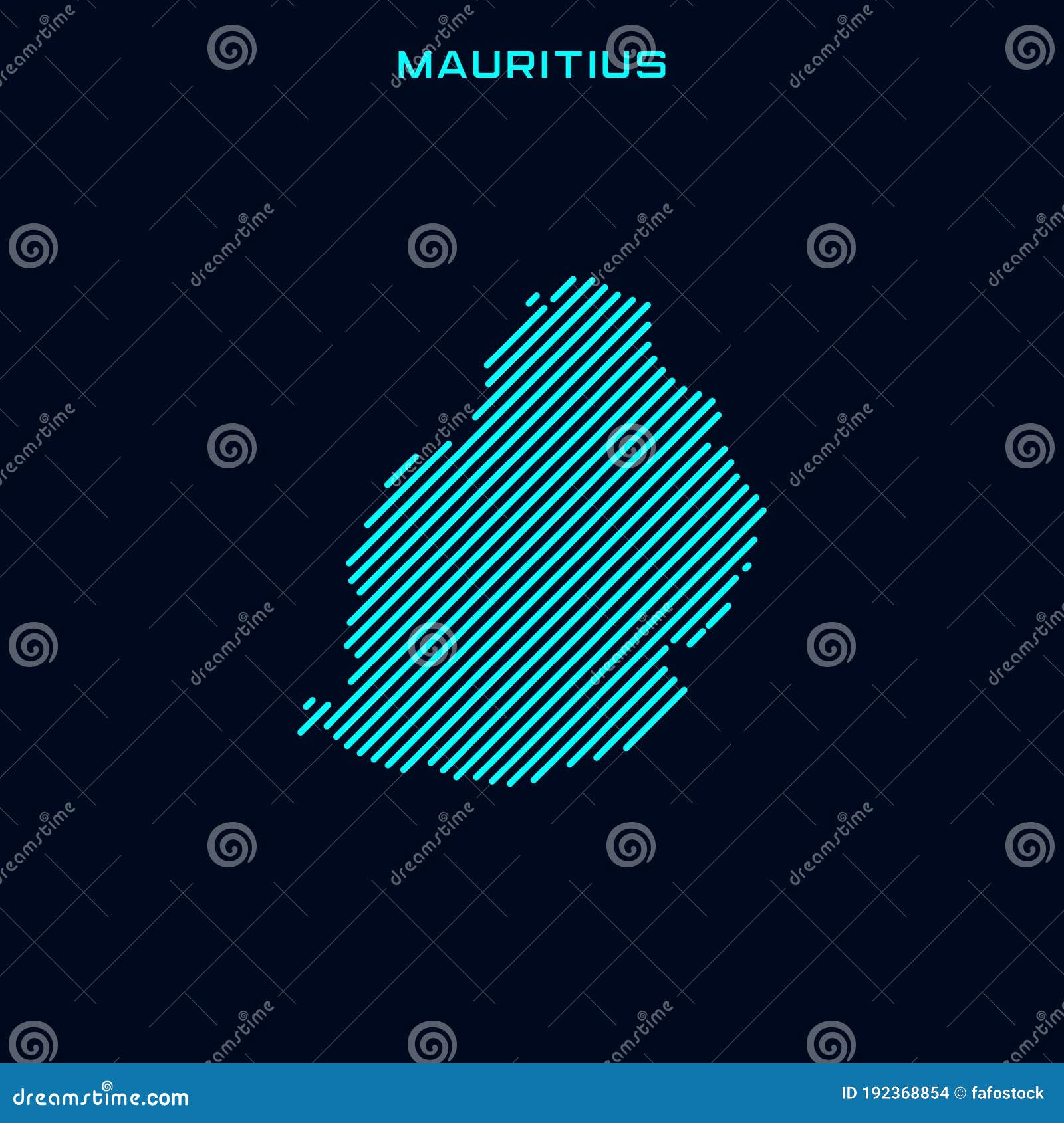 Mauritius Striped Map Vector Design Template with Blue Background ...