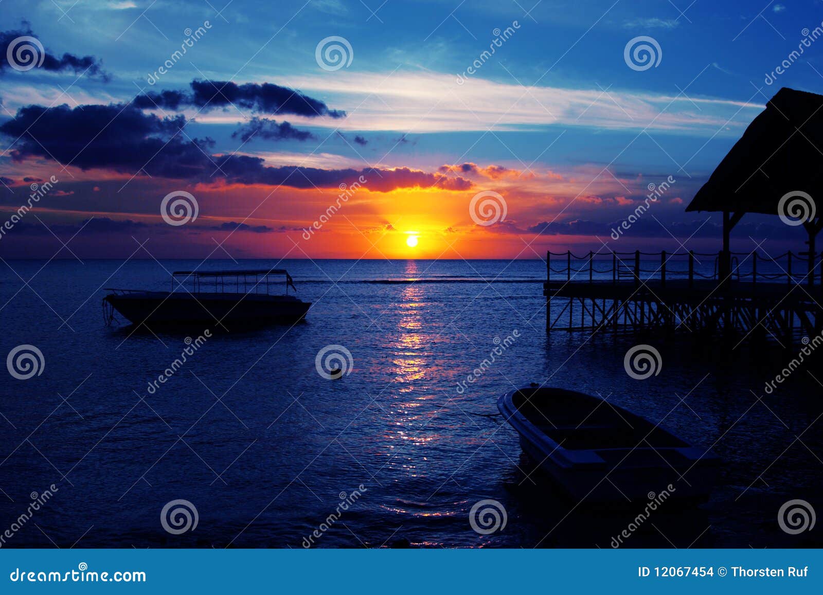 Mauritius sunset stock photo. Image of orange, evening - 12067454