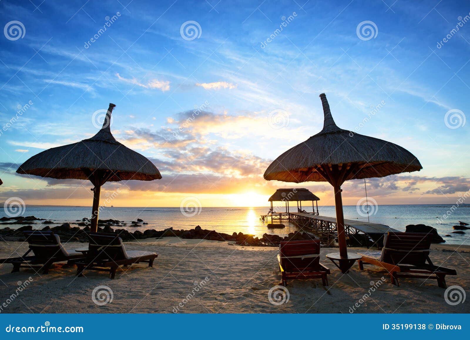 Mauritius sunset stock photo. Image of idyllic, relax - 35199138