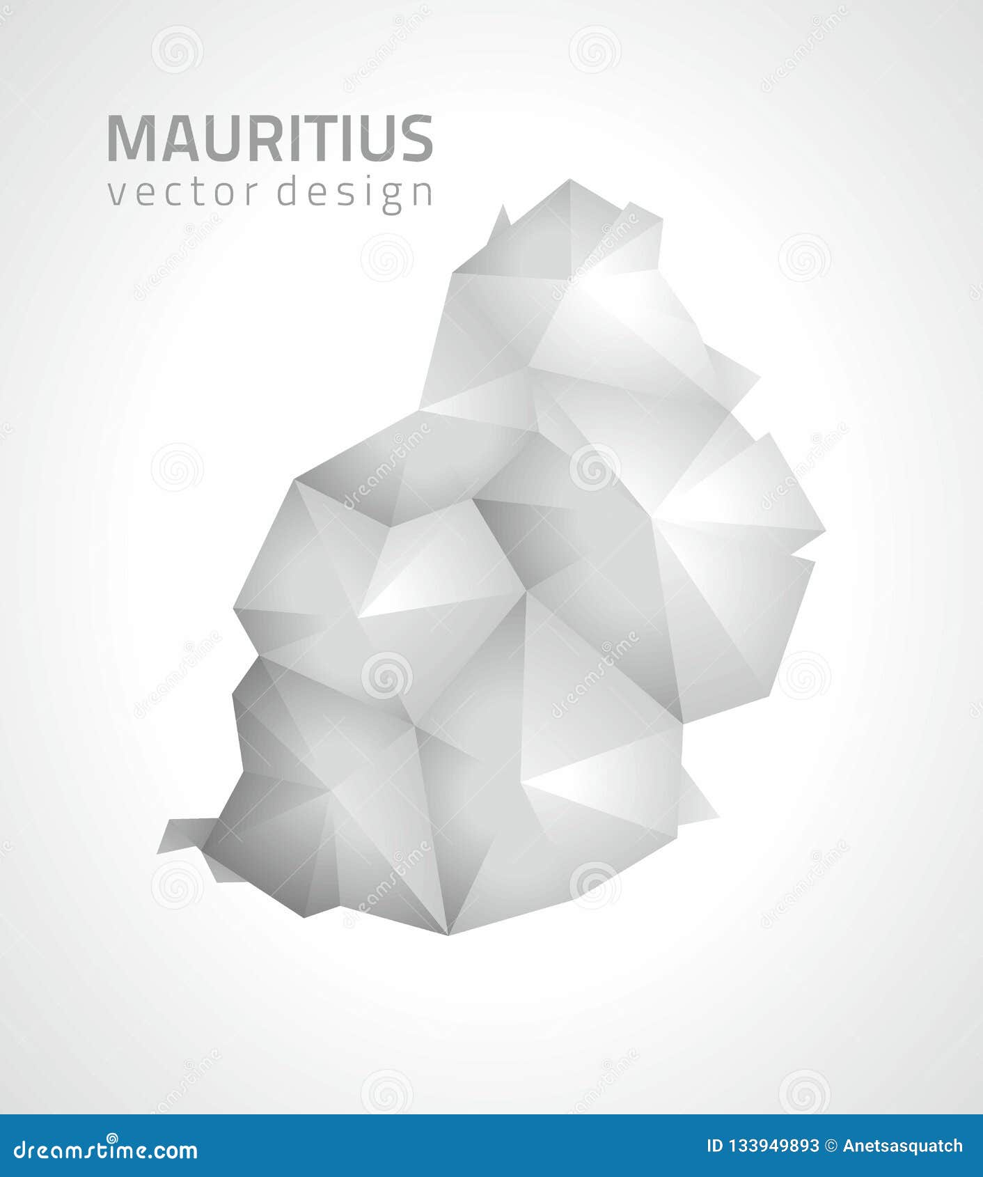 Mauritius Vector Polygonal Triangle Map Stock Vector - Illustration of ...