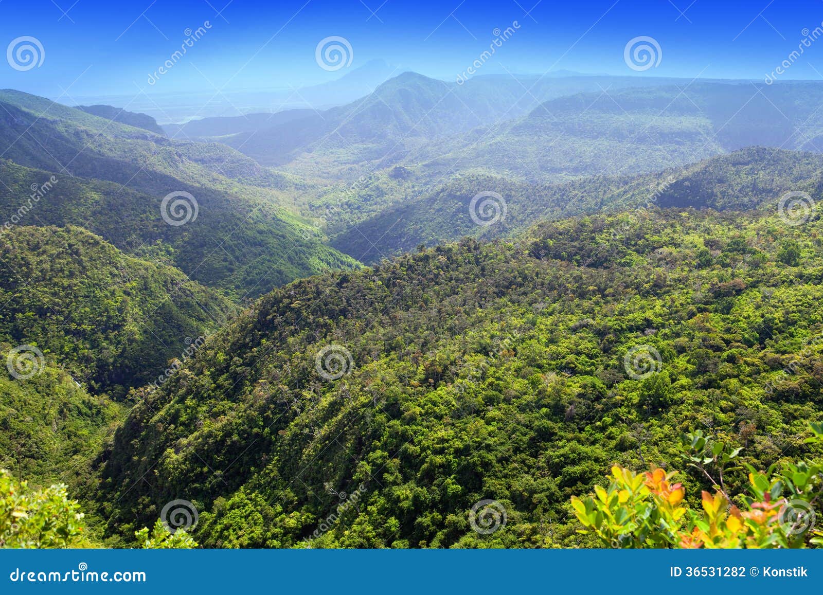 Mauritius , View of Mountains Against the Blue Sky Stock Photo - Image ...