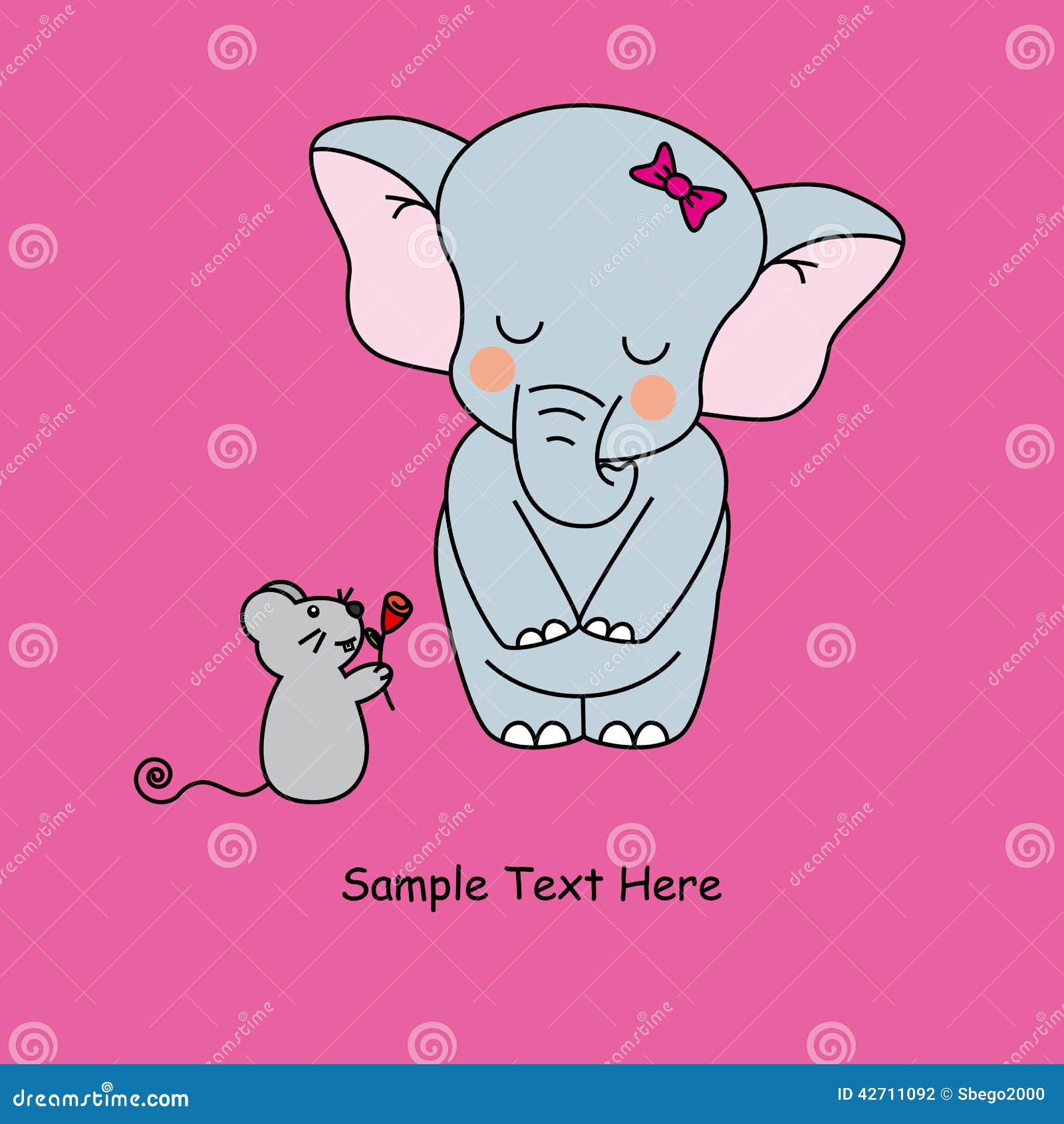 Maus und Elefant vektor abbildung. Illustration von einladung - 42711092