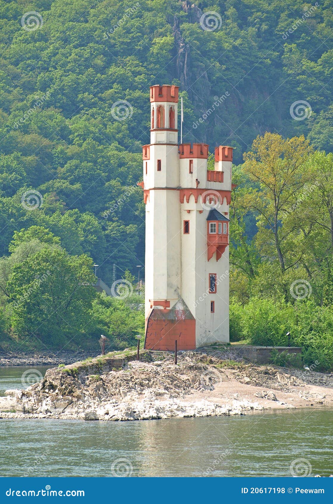 View of the Mauseturm or Mouse Tower at Bingen Stock Photo - Image of ...