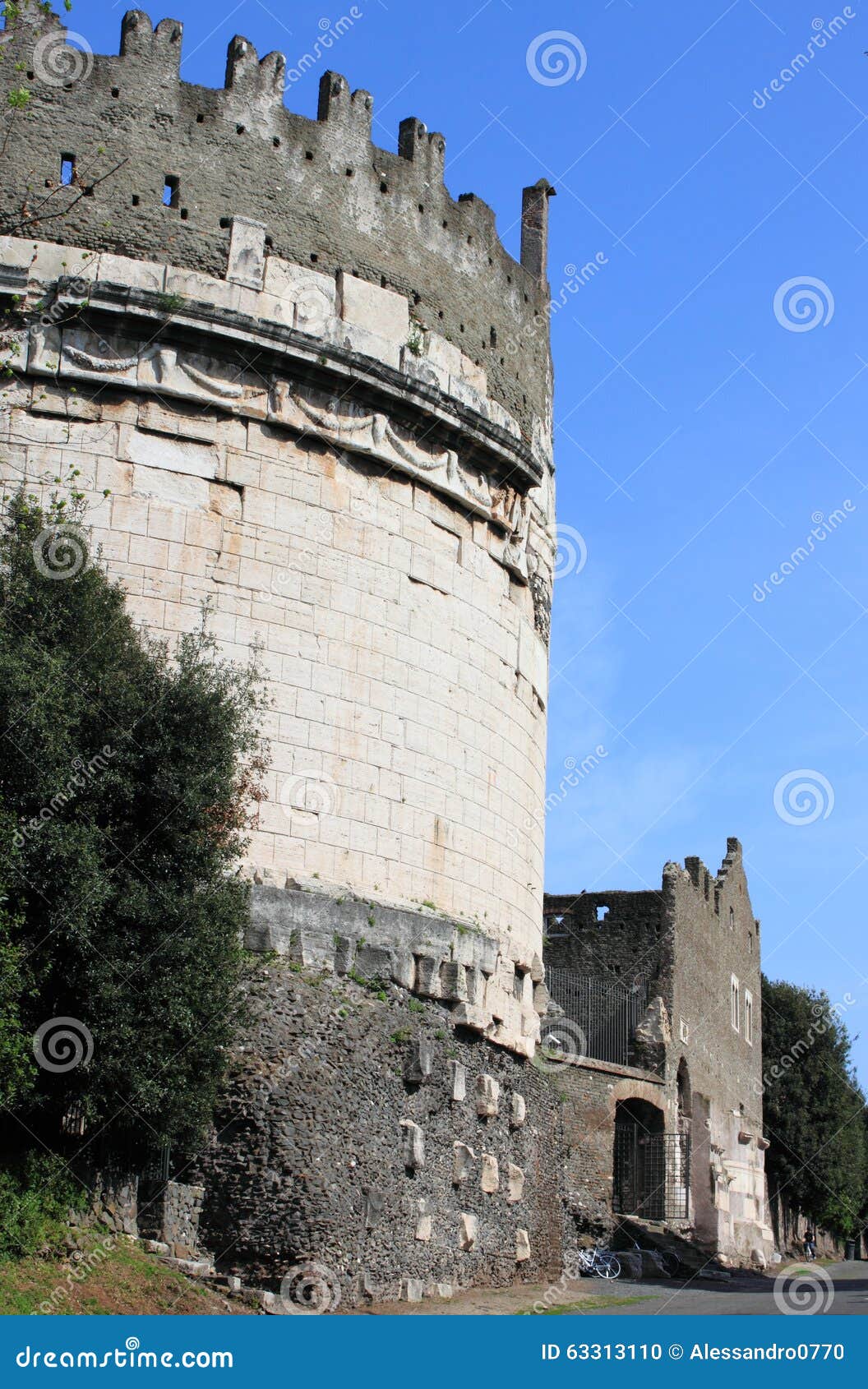 Mausoleum of Cecilia Metella Stock Photo - Image of decoration ...