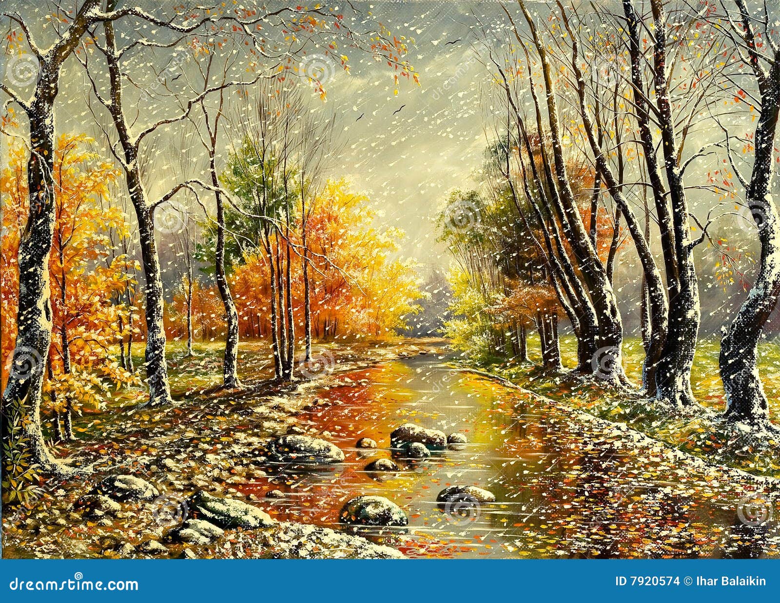 Mauvais temps d'automne illustration stock. Illustration du snowfall ...