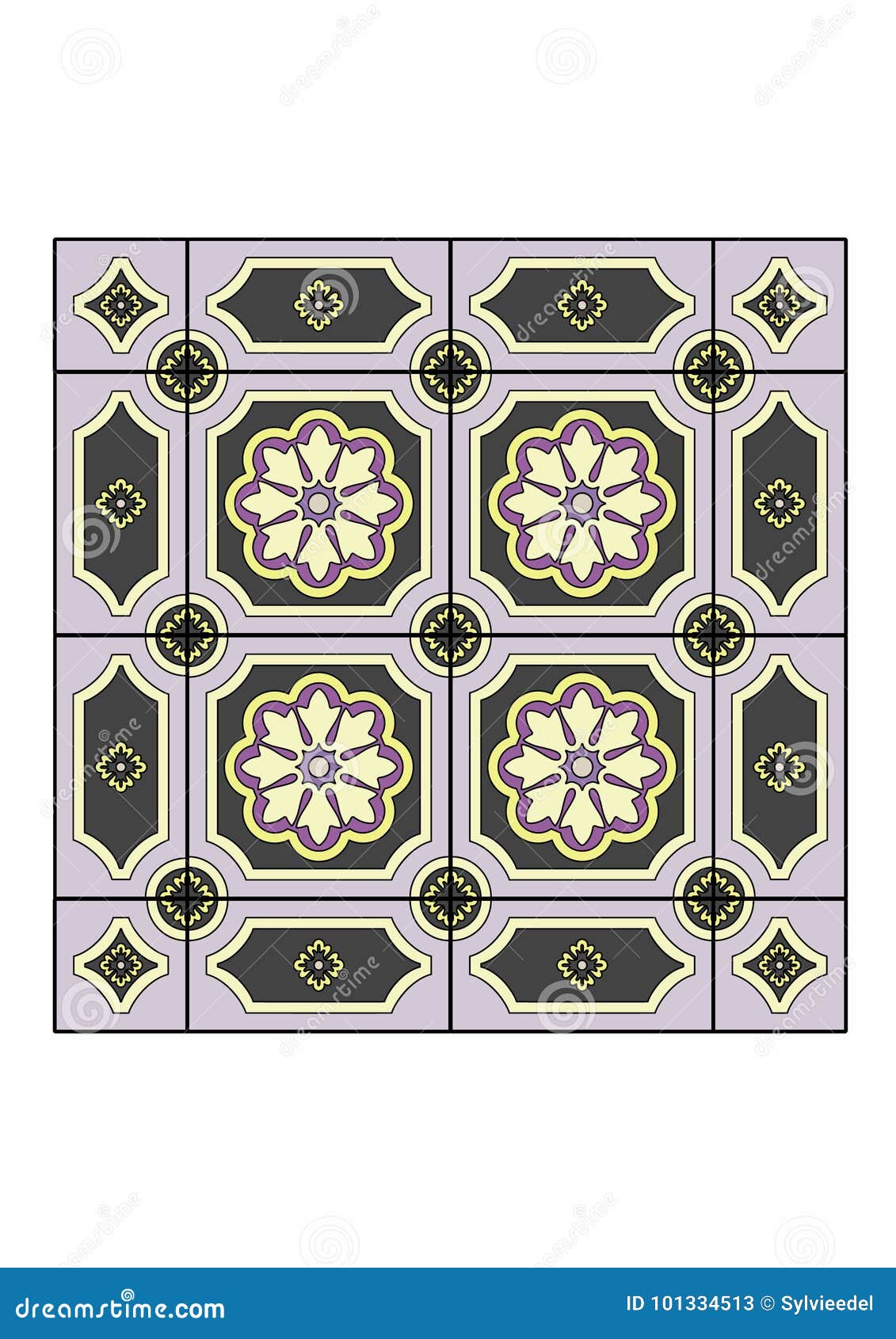 Mauve flower rugs stock vector. Illustration of pattern - 101334513