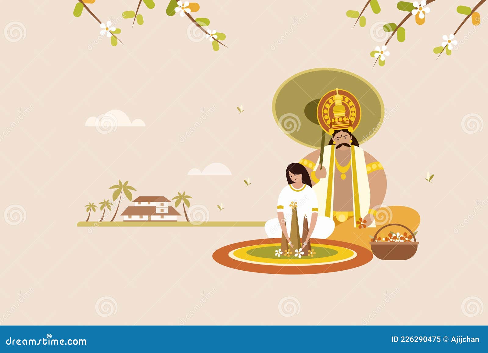 King Mahabali In Onam Traditional Festival Background Showing Culture ...