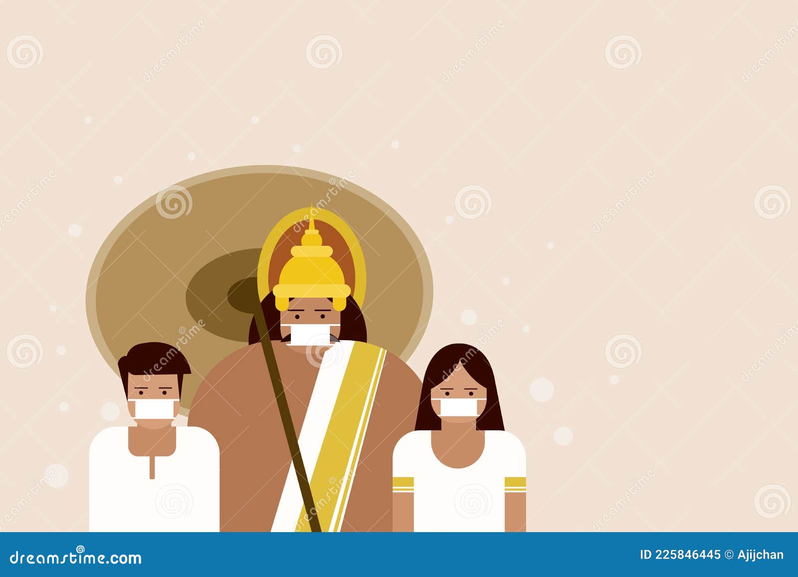 King Mahabali and Children Wearing Protective Face Masks during Onam ...