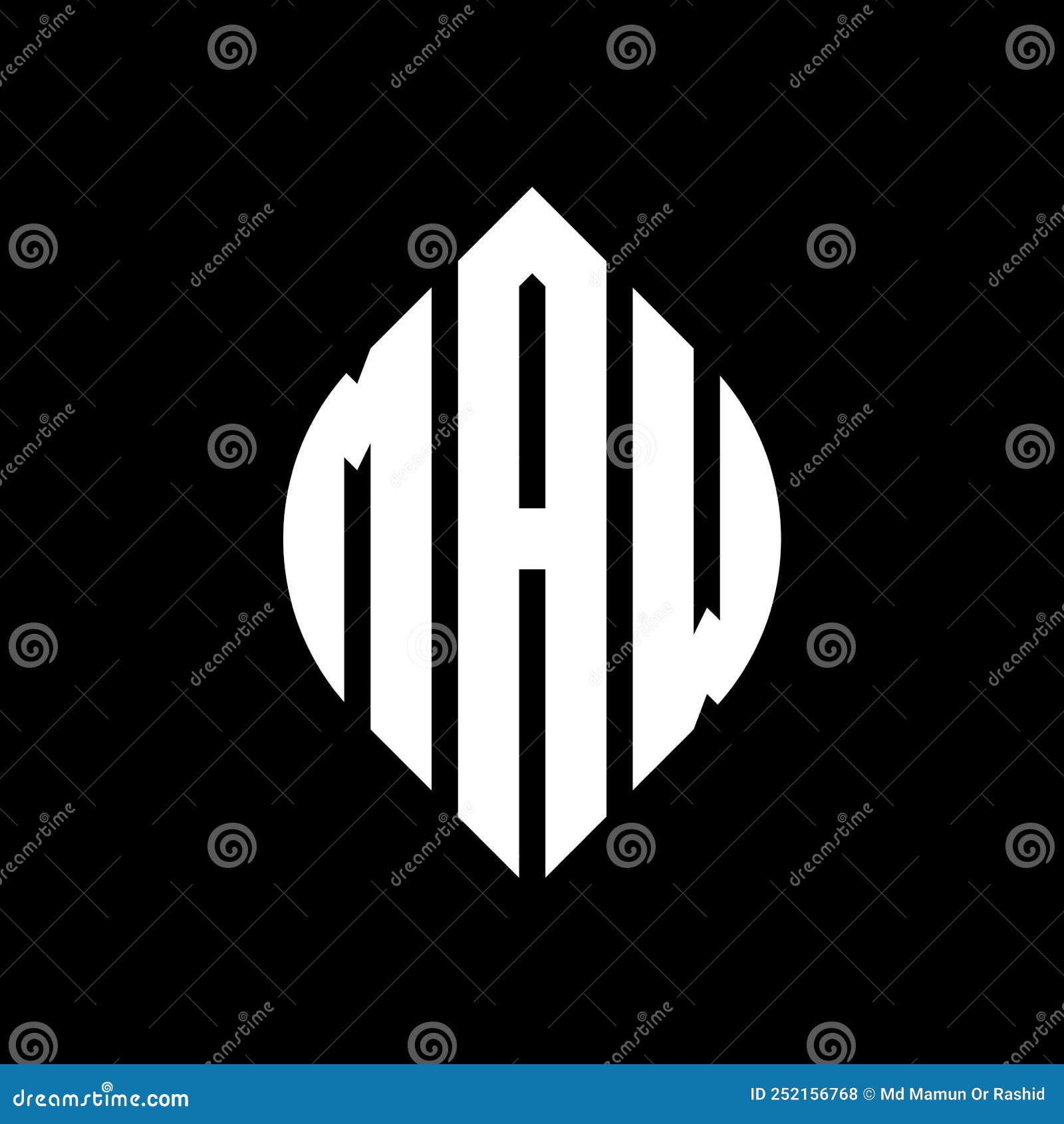 MAW Circle Letter Logo Design with Circle and Ellipse Shape. MAW ...