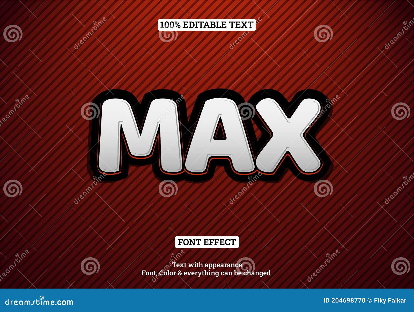 Max Bold Style Text Effect, Editable Text Effect Stock Vector ...
