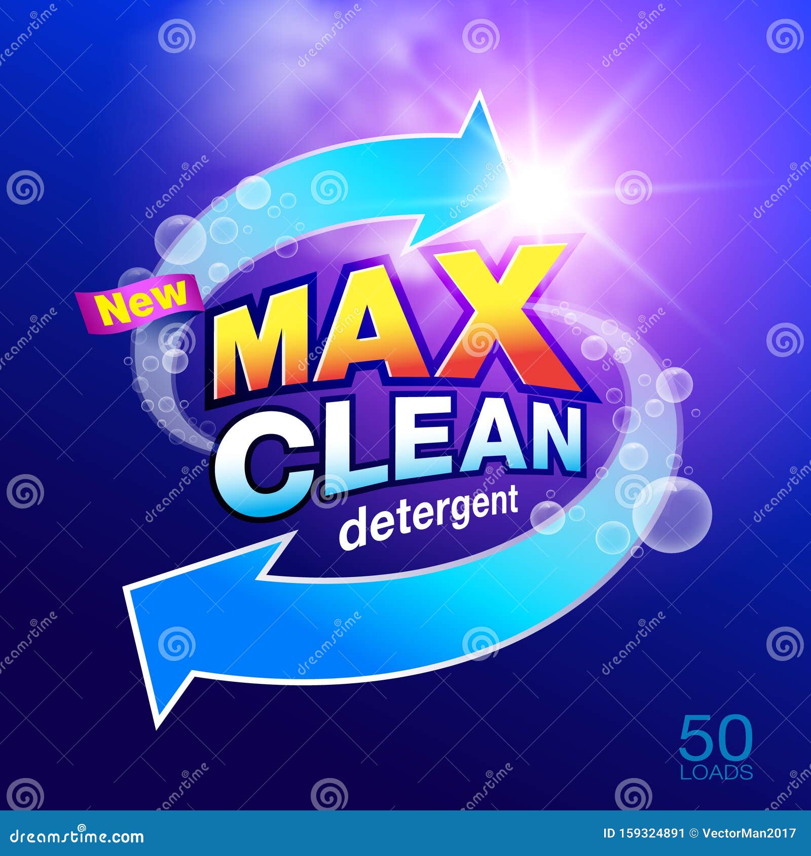 Max Clean Laundry Detergent Design Stock Vector - Illustration of ...