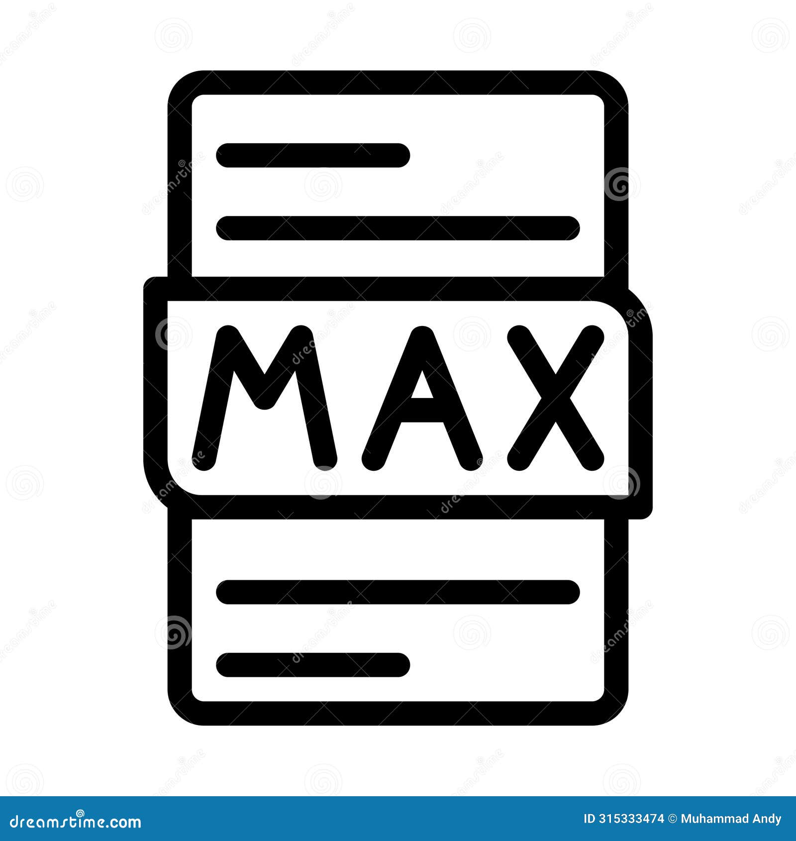 Max File Type Icons. Document Format Type Design Graphic Icon, with ...