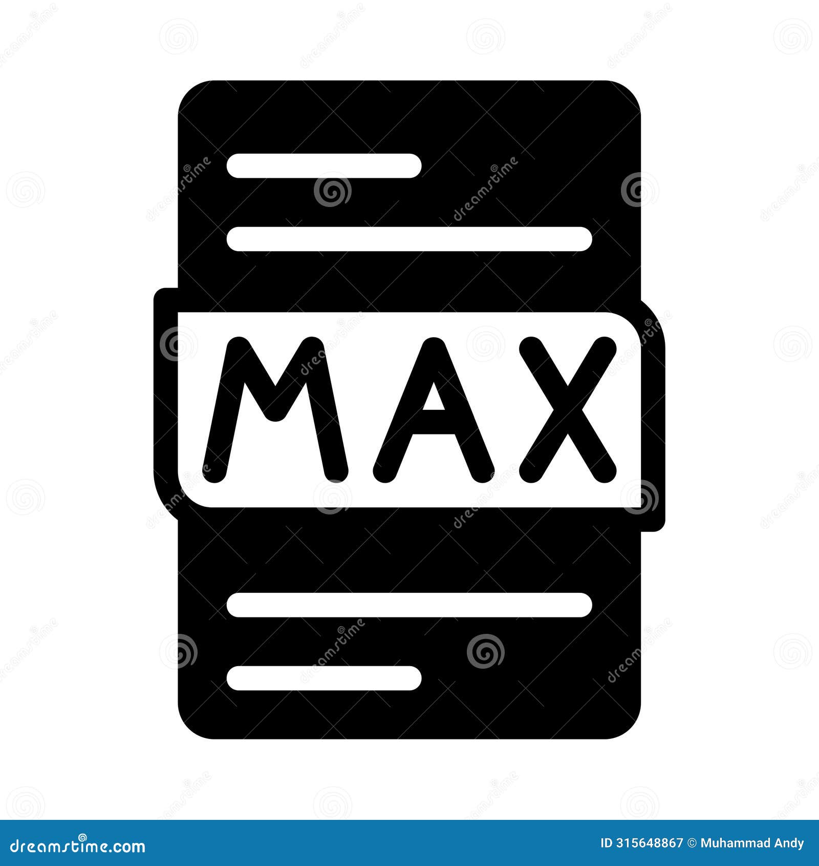 Max Format File Type Icons. Document Extension Symbol Icon. with a ...