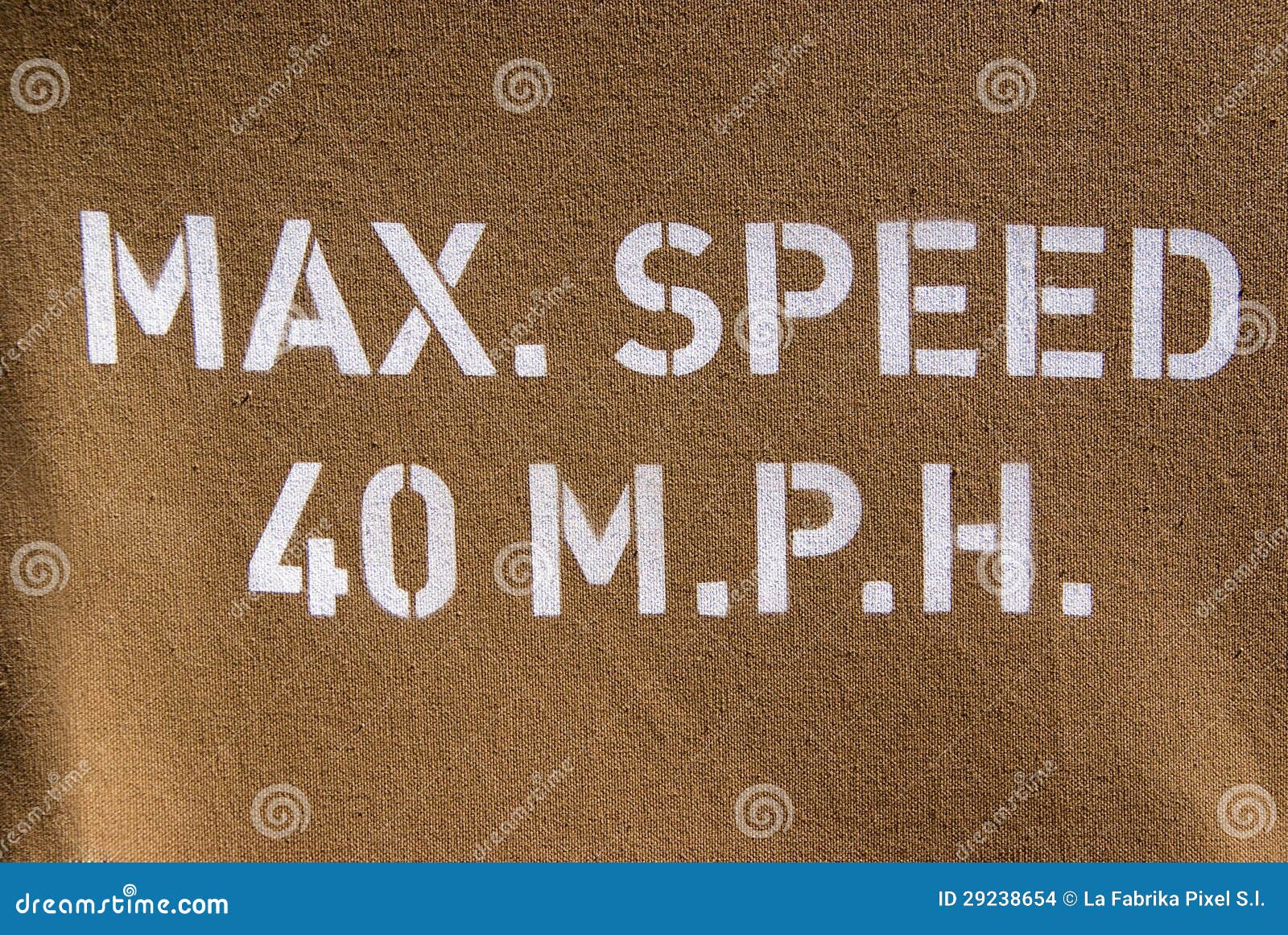 Max speed 40 m.p.h stock photo. Image of military, canvas - 29238654