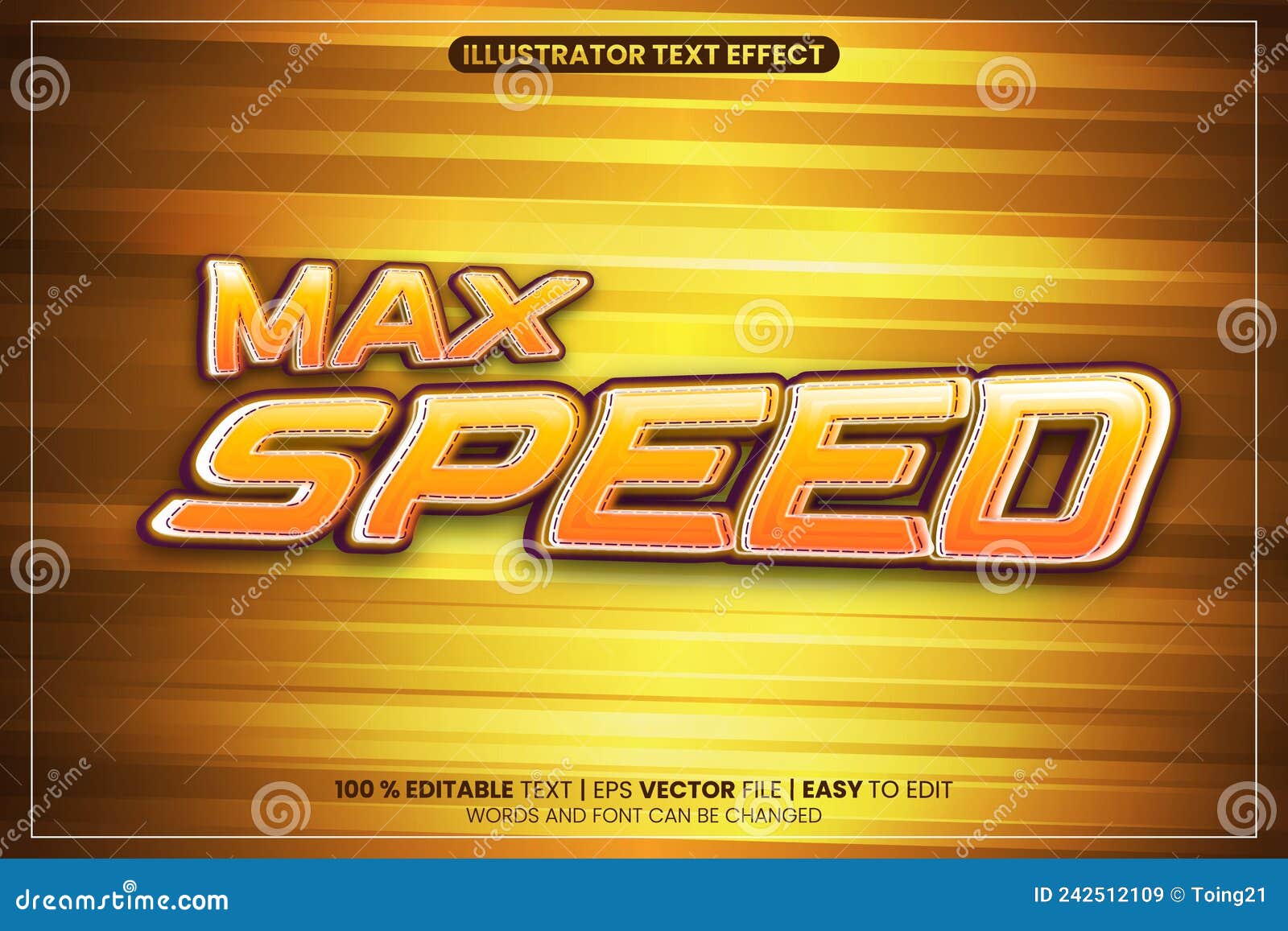 Max Speed Editable Text Effect Modern Style Stock Vector - Illustration ...