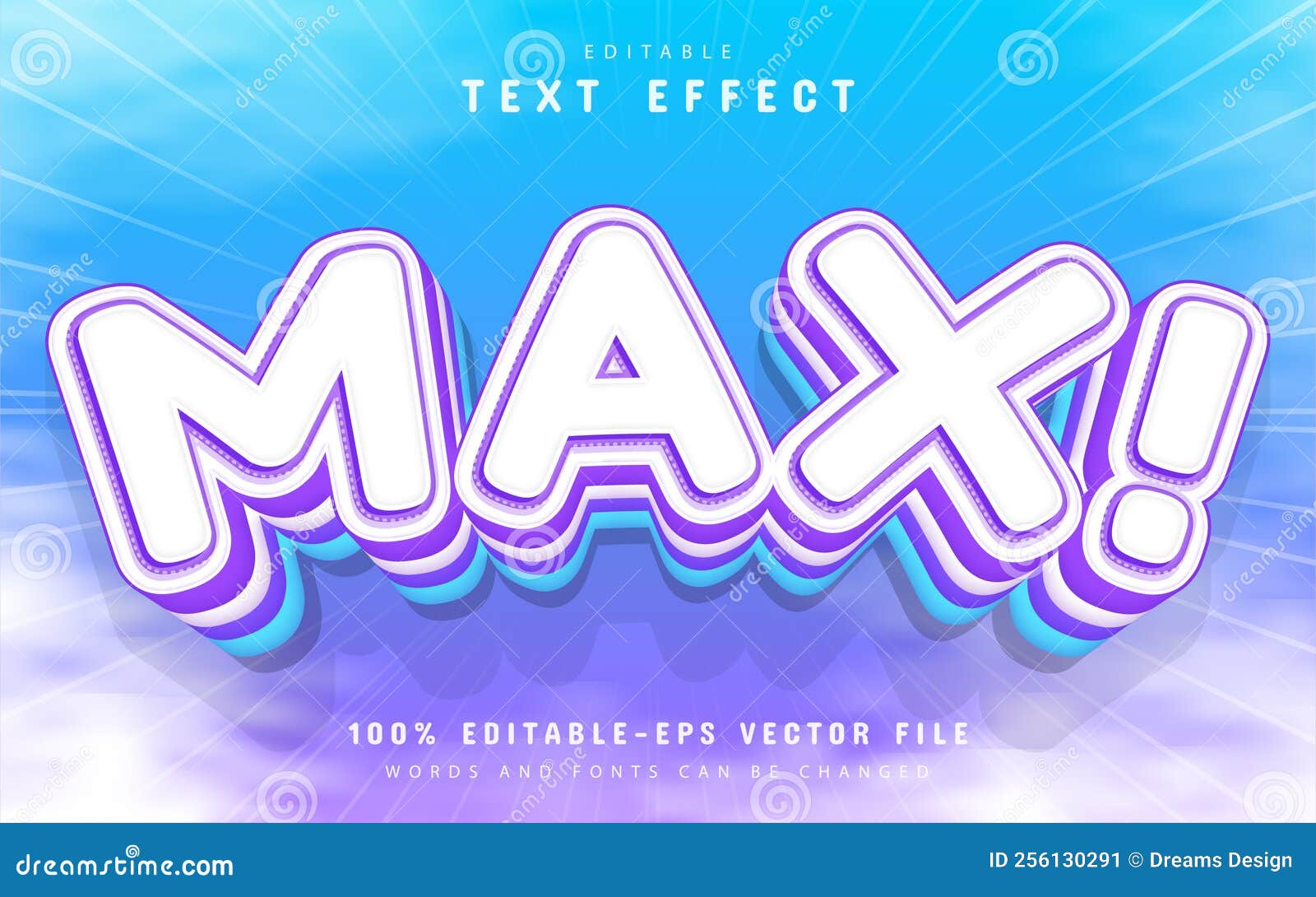 Max Text Effect Cartoon Style Stock Vector - Illustration of knob ...