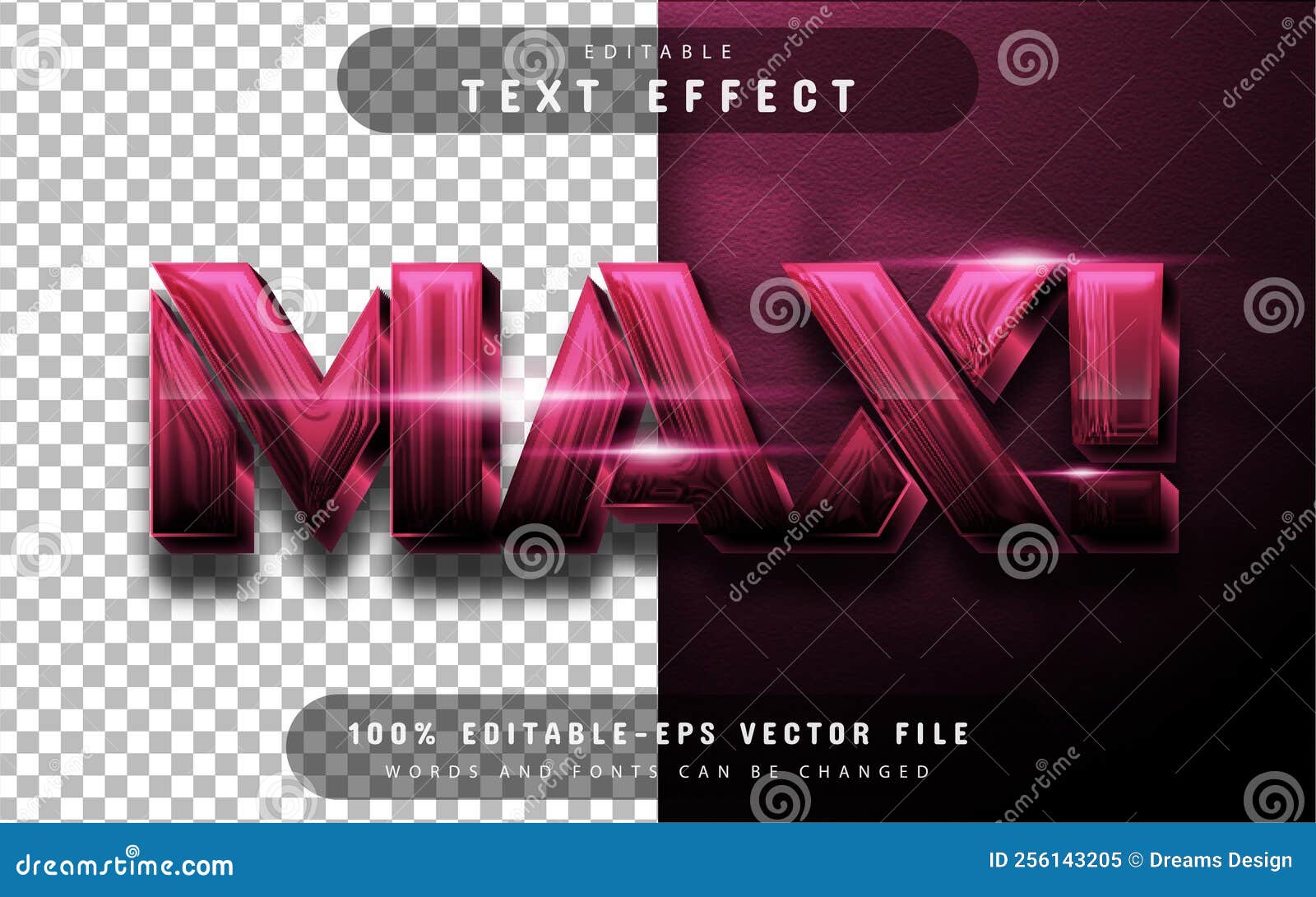 Max text effect editable stock vector. Illustration of rendering ...