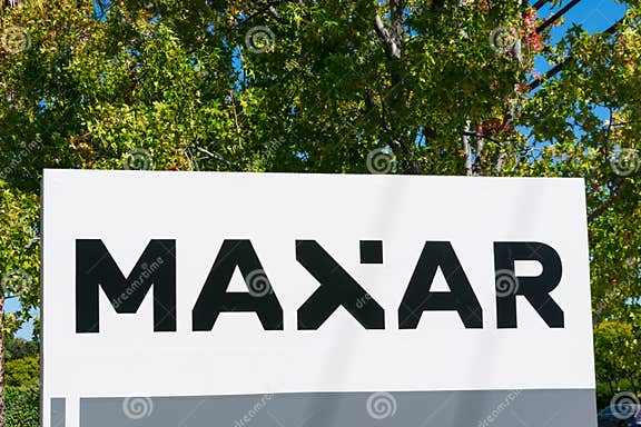 Maxar Sign and Logo. Maxar Technologies is a Space Technology Company ...