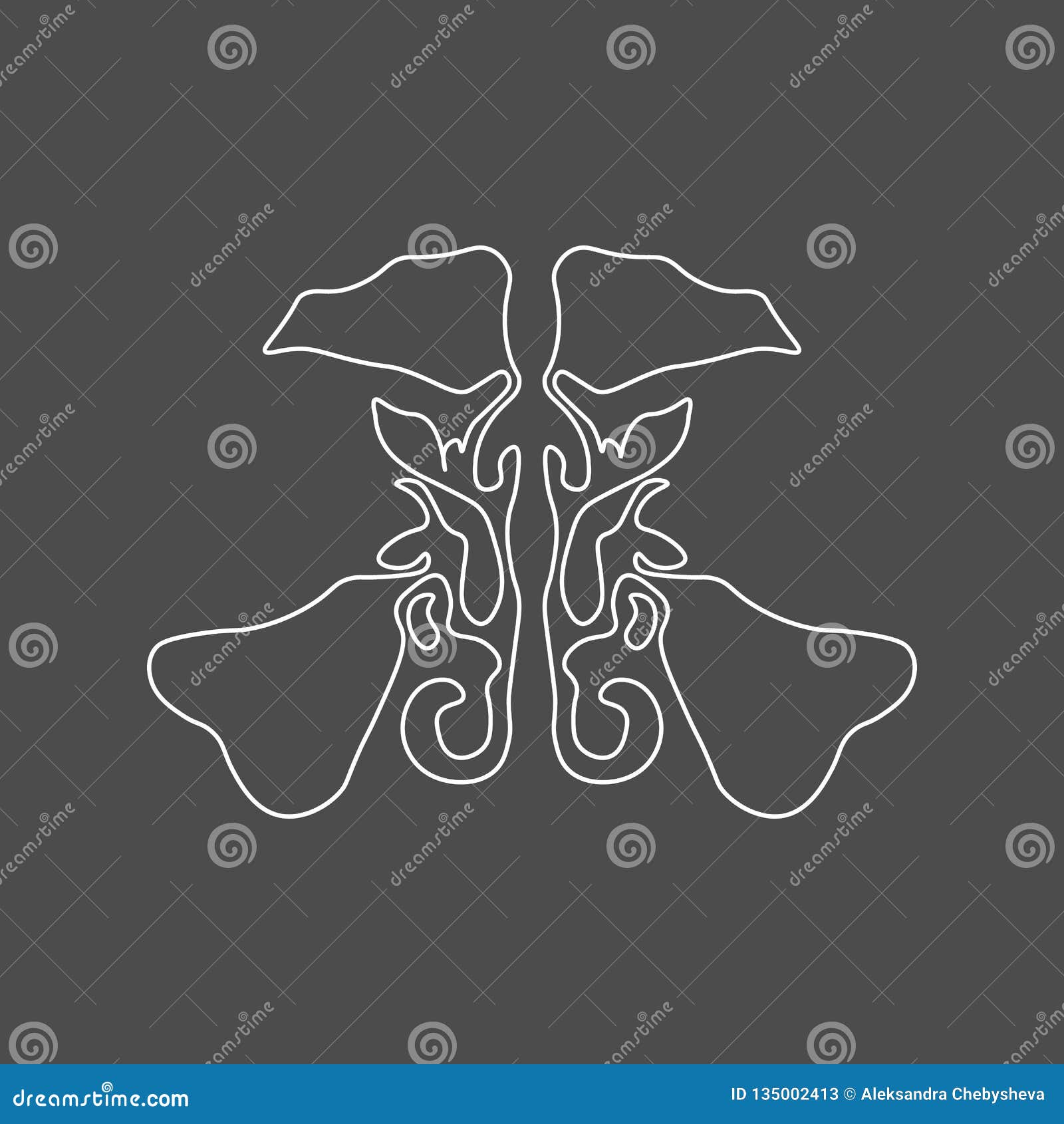 Maxillary Sinus Linear Icon. Sinusitis. Sinus Infection Is Inflammation ...