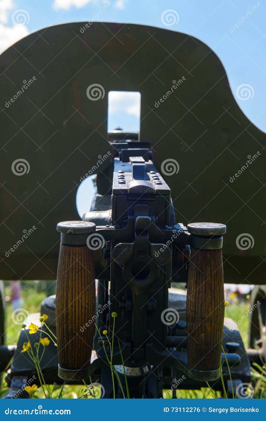 Maxim Machine Gun On A Special Stand For Firing At Aircraft Stock ...
