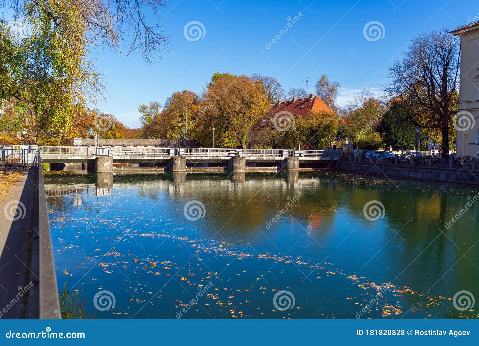Maximiliansbrucke, Famous Bridge Thru Isar, Munich, Germany Stock Photo ...