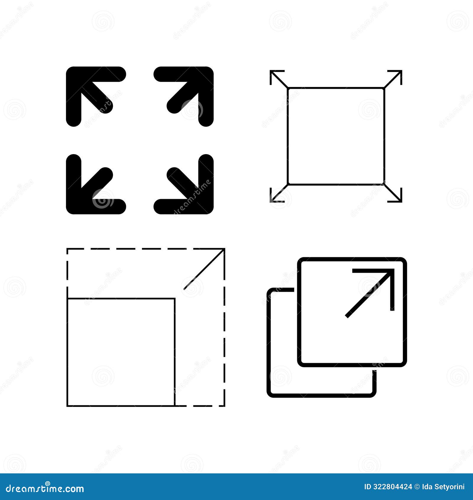 Maximize Icon Design Isolated On White Background Cartoon Vector ...