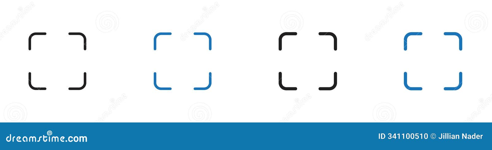 Maximize Icon Linear Graphics Set Vector in Black Stock Illustration ...