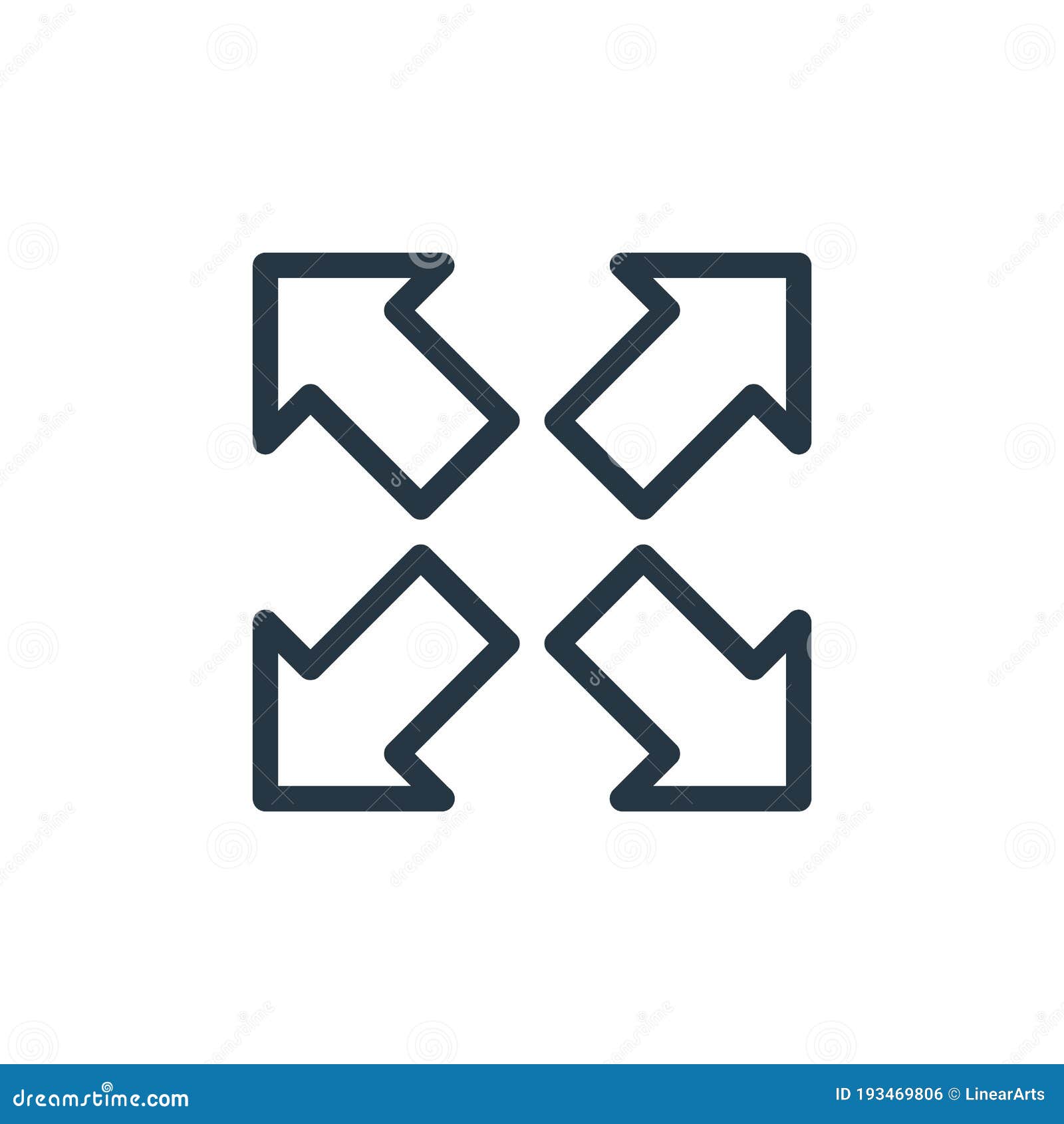 Maximize Icon Vector from Arrow Concept. Thin Line Illustration of ...