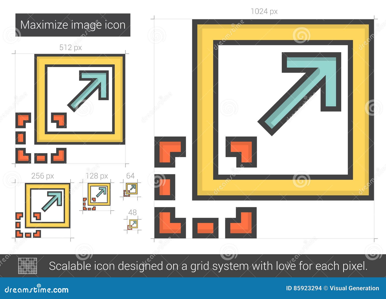 Maximize Image Line Icon. Vector Illustration | CartoonDealer.com #94420422