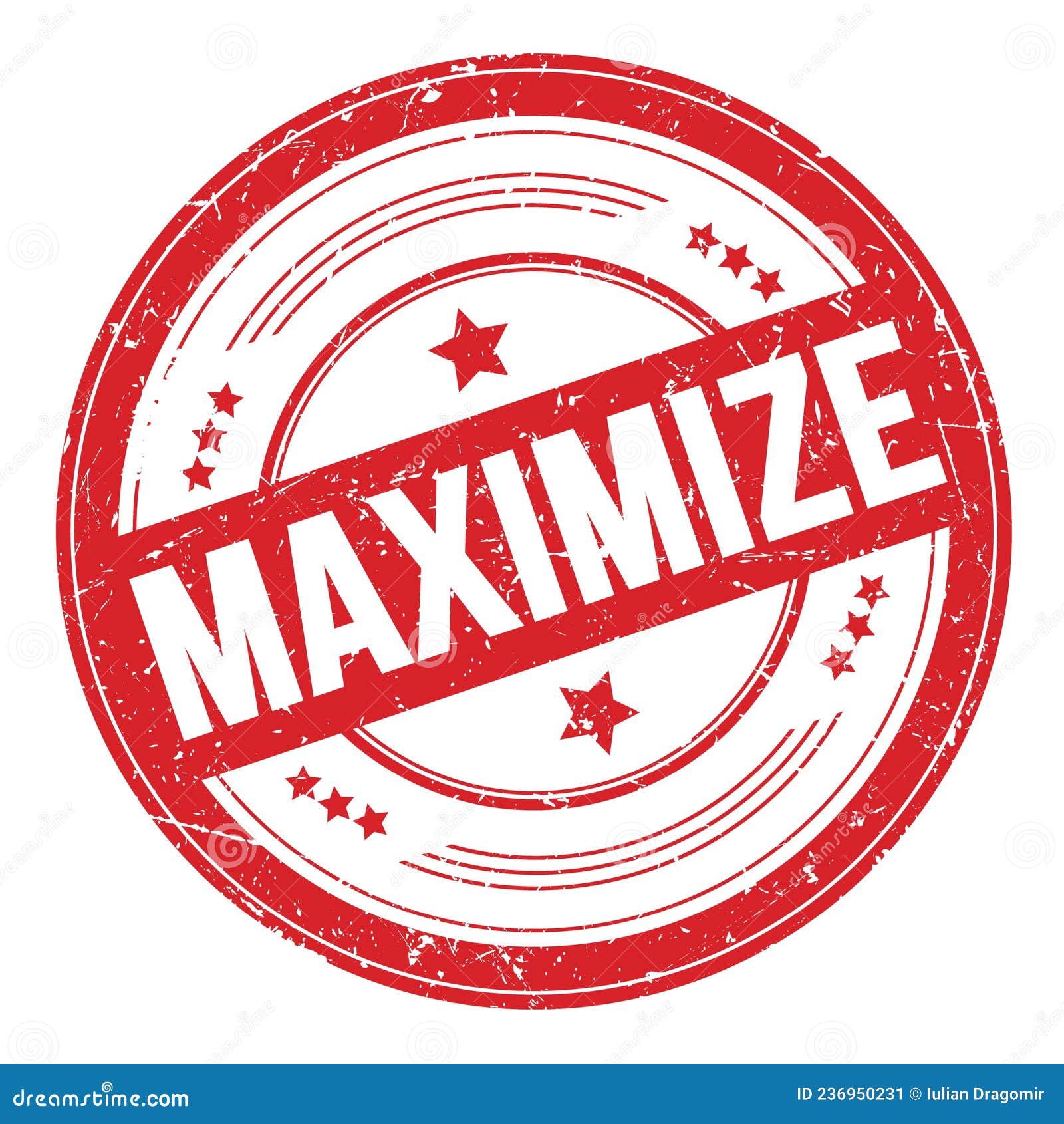 MAXIMIZE Text on Red Round Grungy Stamp Stock Illustration ...