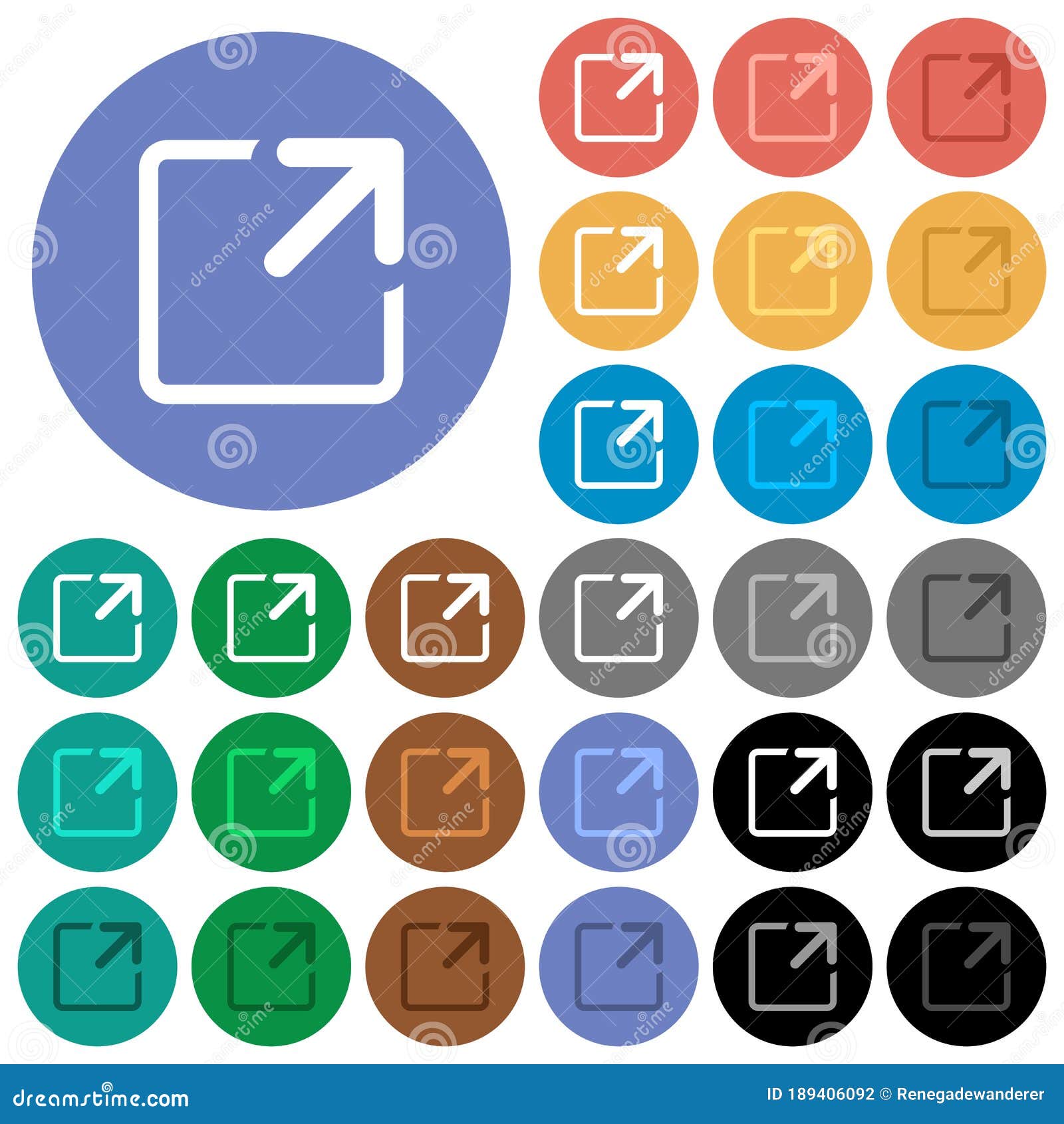 Maximize Window Round Flat Multi Colored Icons Stock Vector ...