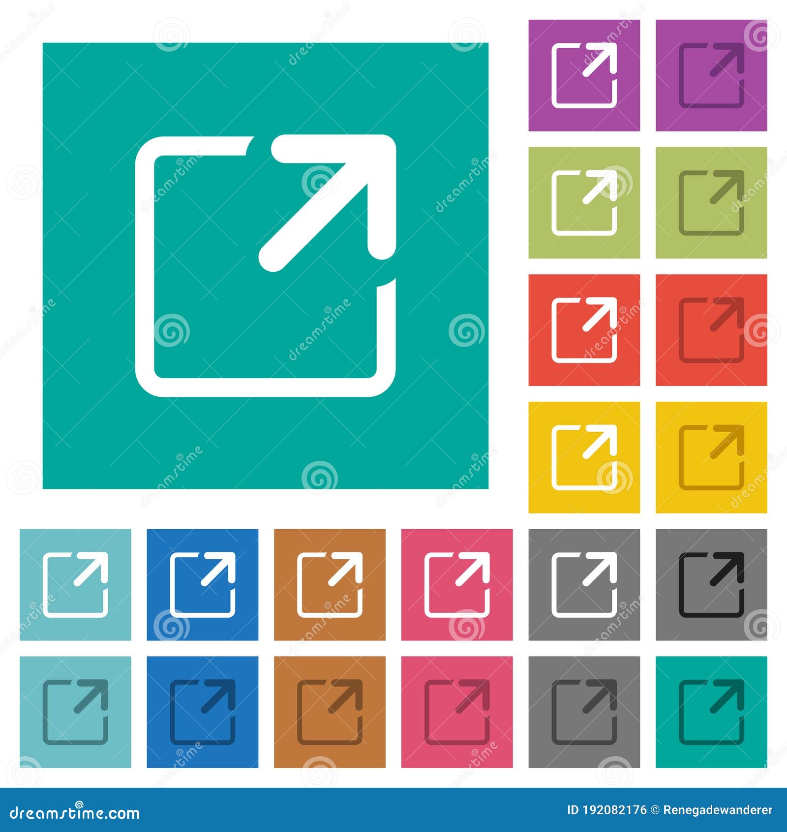 Maximize Window Square Flat Multi Colored Icons Stock Vector ...