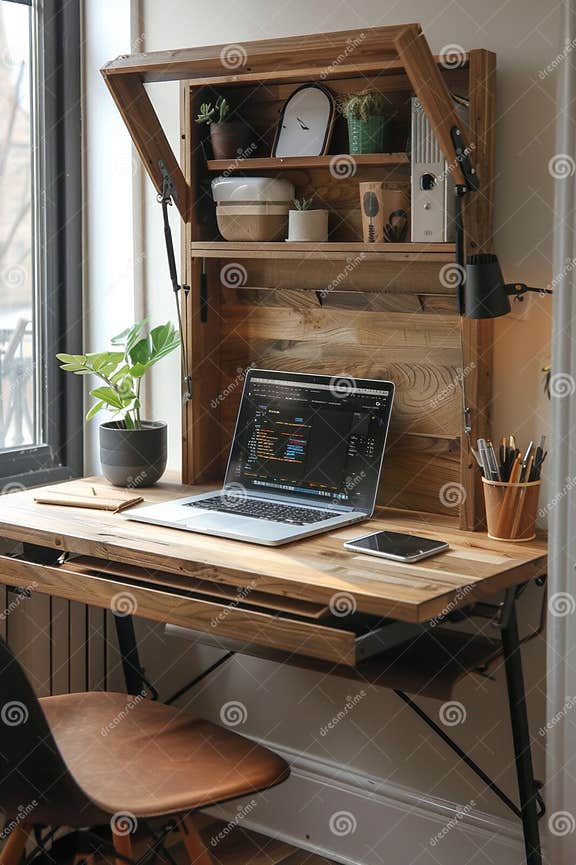 Maximizing Space with Vertical Storage and Foldable Desk in Tiny ...