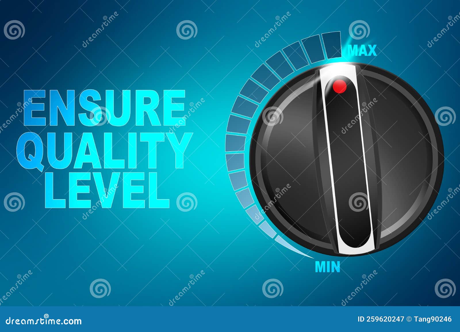 Maximum Level of Quality Level Concept with Knob Stock Illustration ...