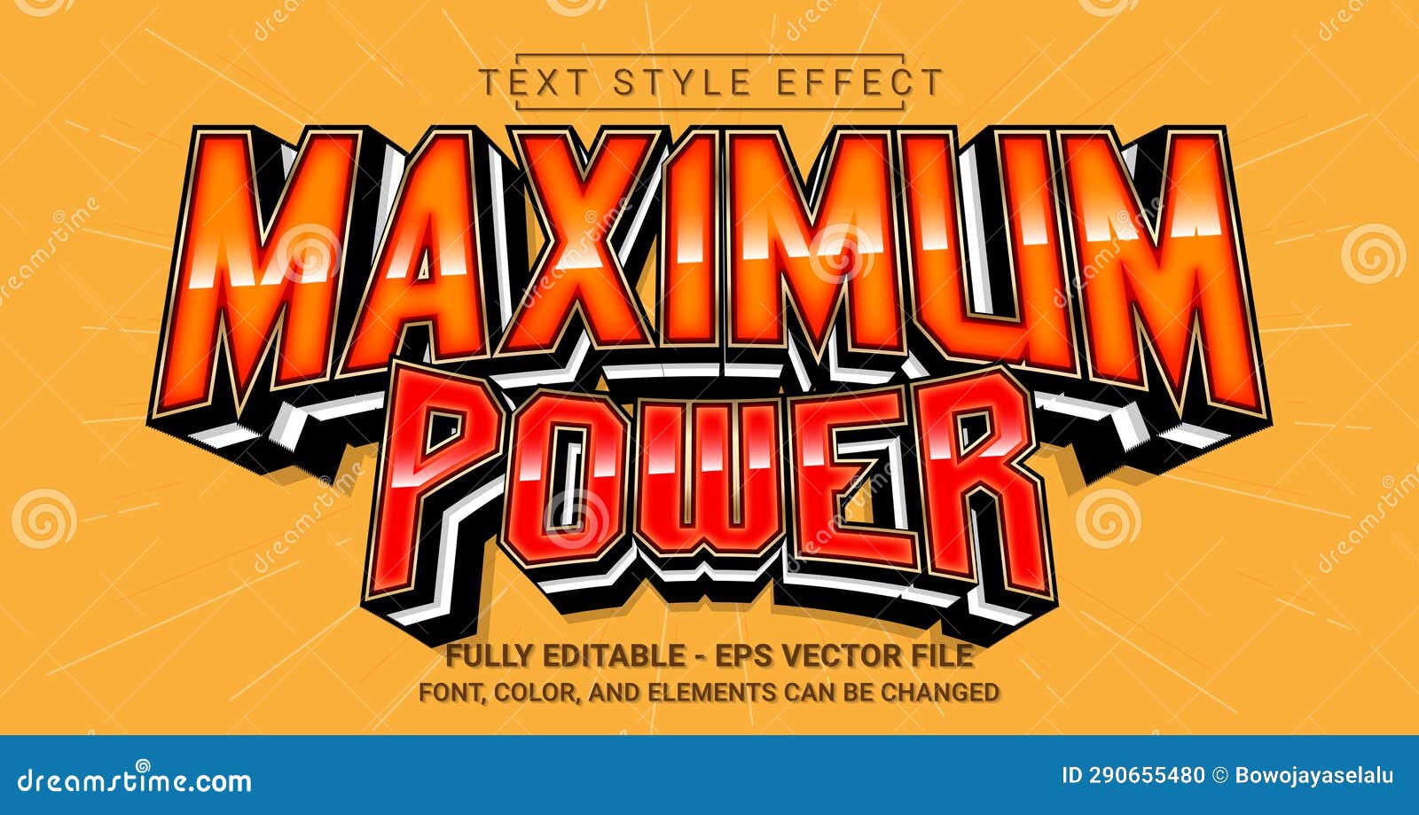 Maximum Power Text Style Effect. Editable Graphic Text Template Stock ...