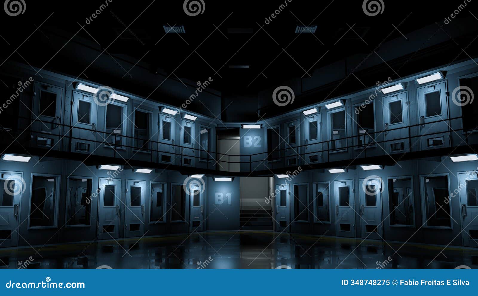 Maximum Security Prison. Lights Turning on in Maximum Security ...