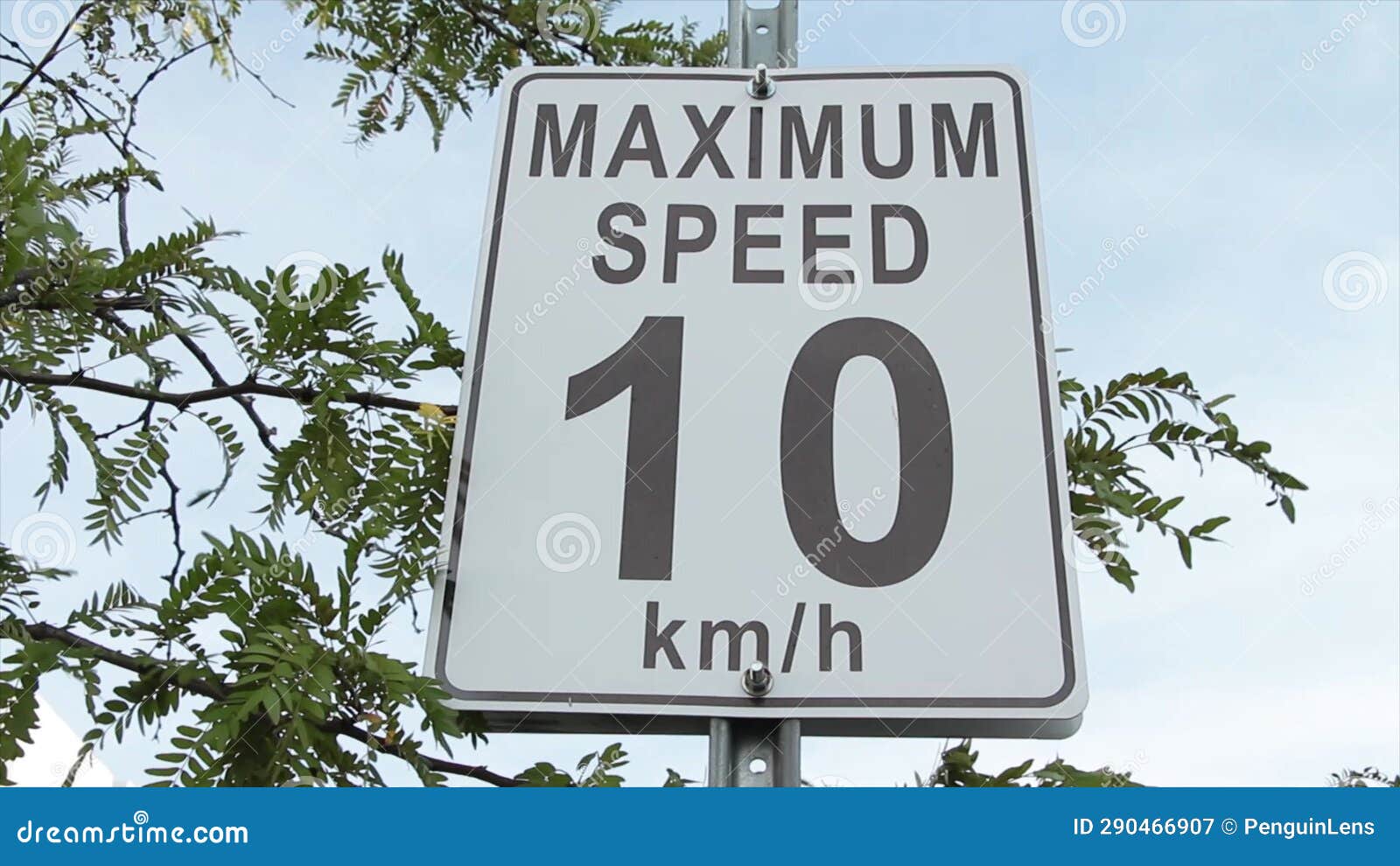 Maximum Speed 10 Km and Hour Rectangle Vertical White and Black Sign on ...