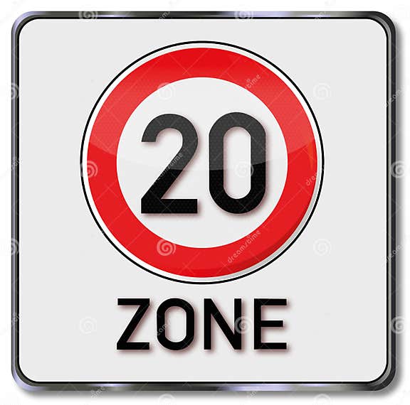 Maximum speed 20 zone stock vector. Illustration of athletic - 100584007