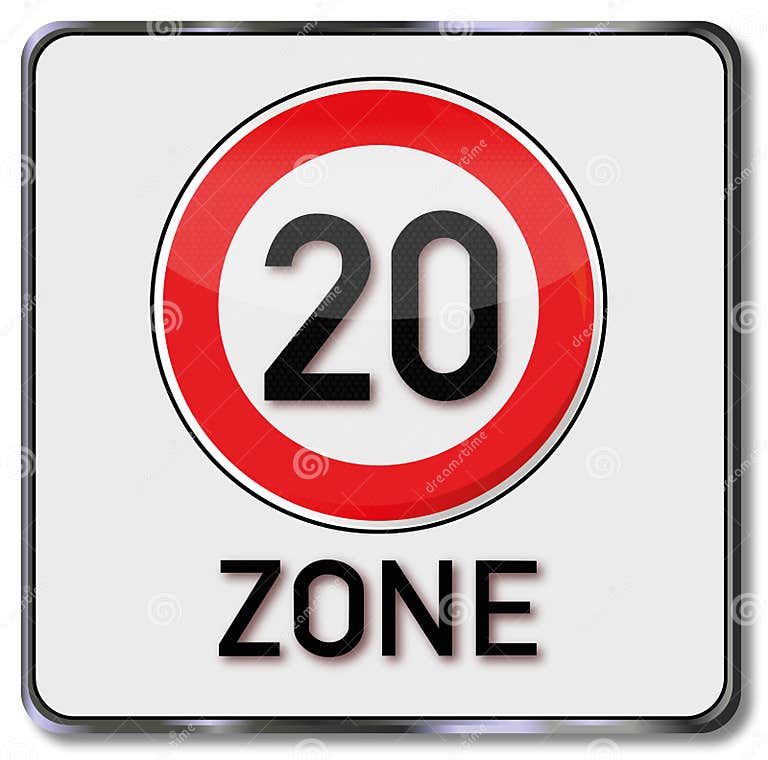 Maximum speed 20 zone stock vector. Illustration of athletic - 100584007