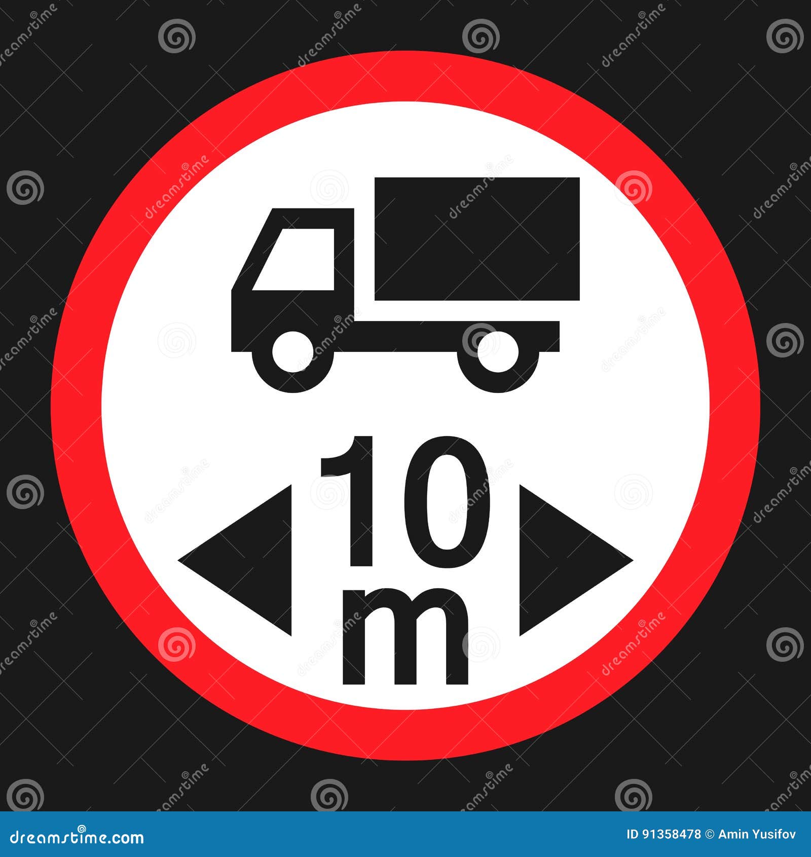 Maximum Vehicle Length Sign Flat Icon Stock Vector - Illustration of ...