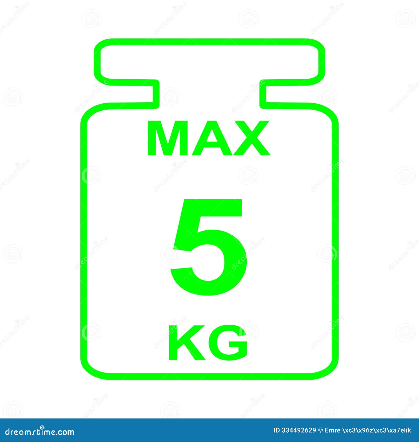 Maximum Weight Limit Up To Five Kg. Isolated Vector, Illustration Stock ...