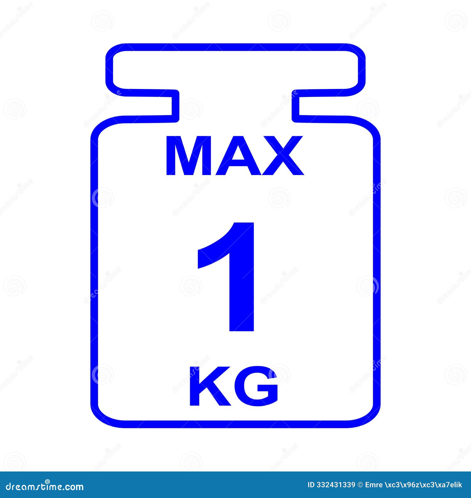Maximum Weight Limit Up To 1 Kg. Isolated Vector , Illustration Stock ...
