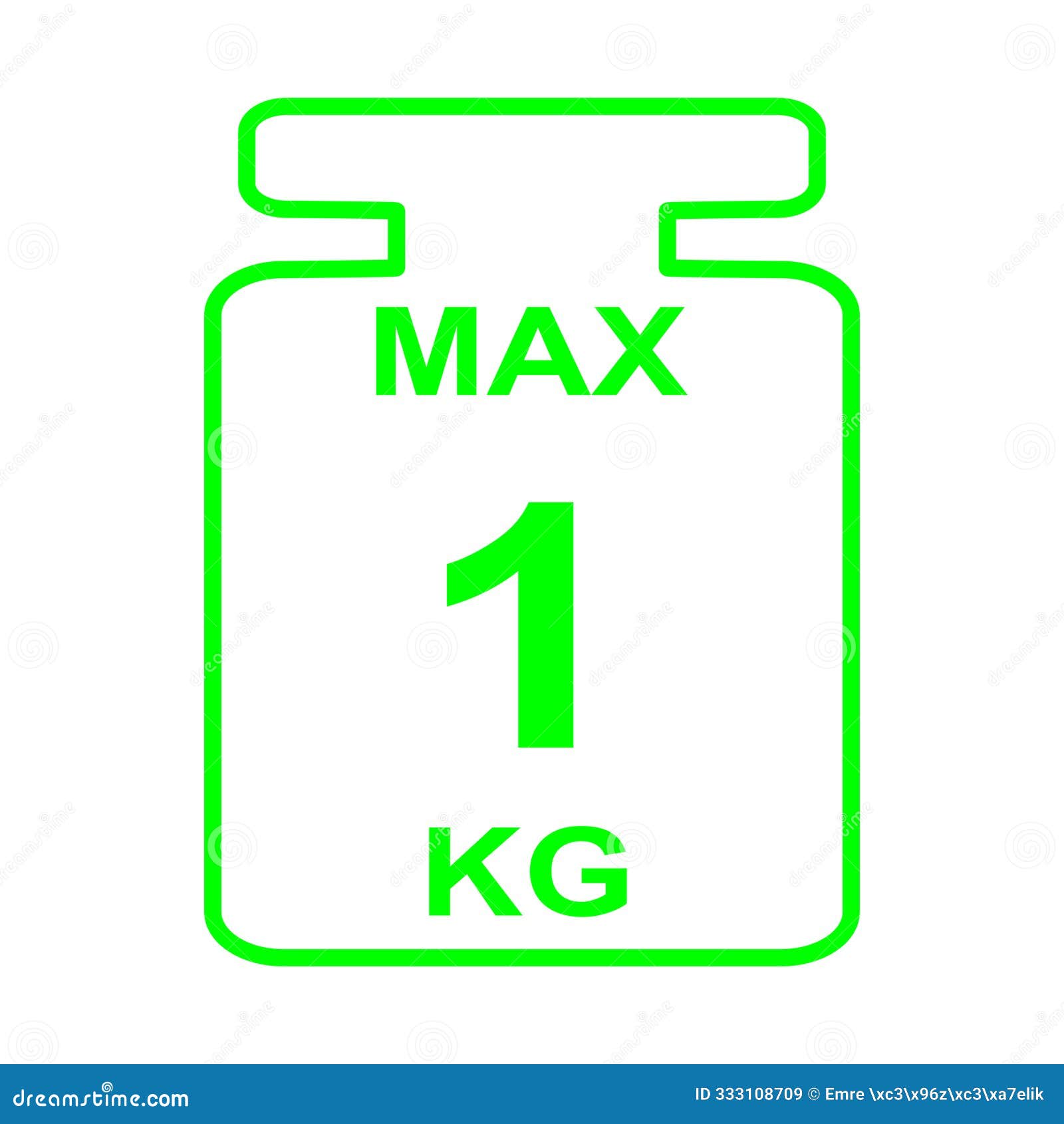 Maximum Weight Limit Up To One Kg. Isolated Vector , Illustration Stock ...