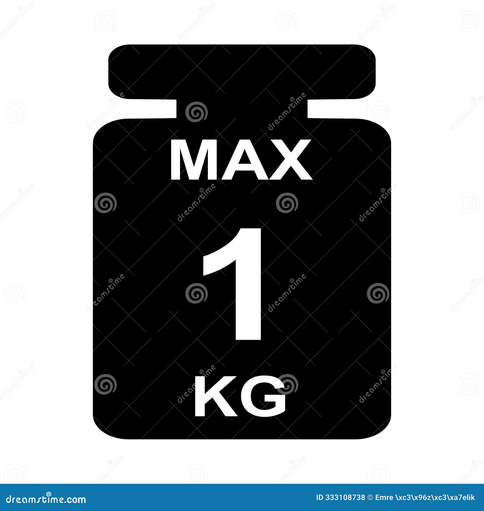 Maximum Weight Limit Up To One Kg. Isolated Vector , Illustration Stock ...