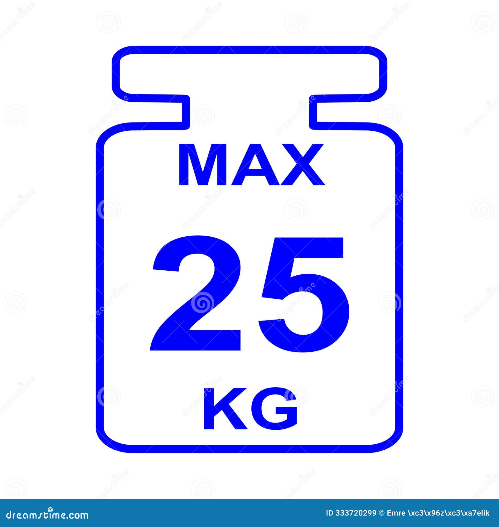 Maximum Weight Limit Up To Twenty Five Kg. Isolated Vector ...