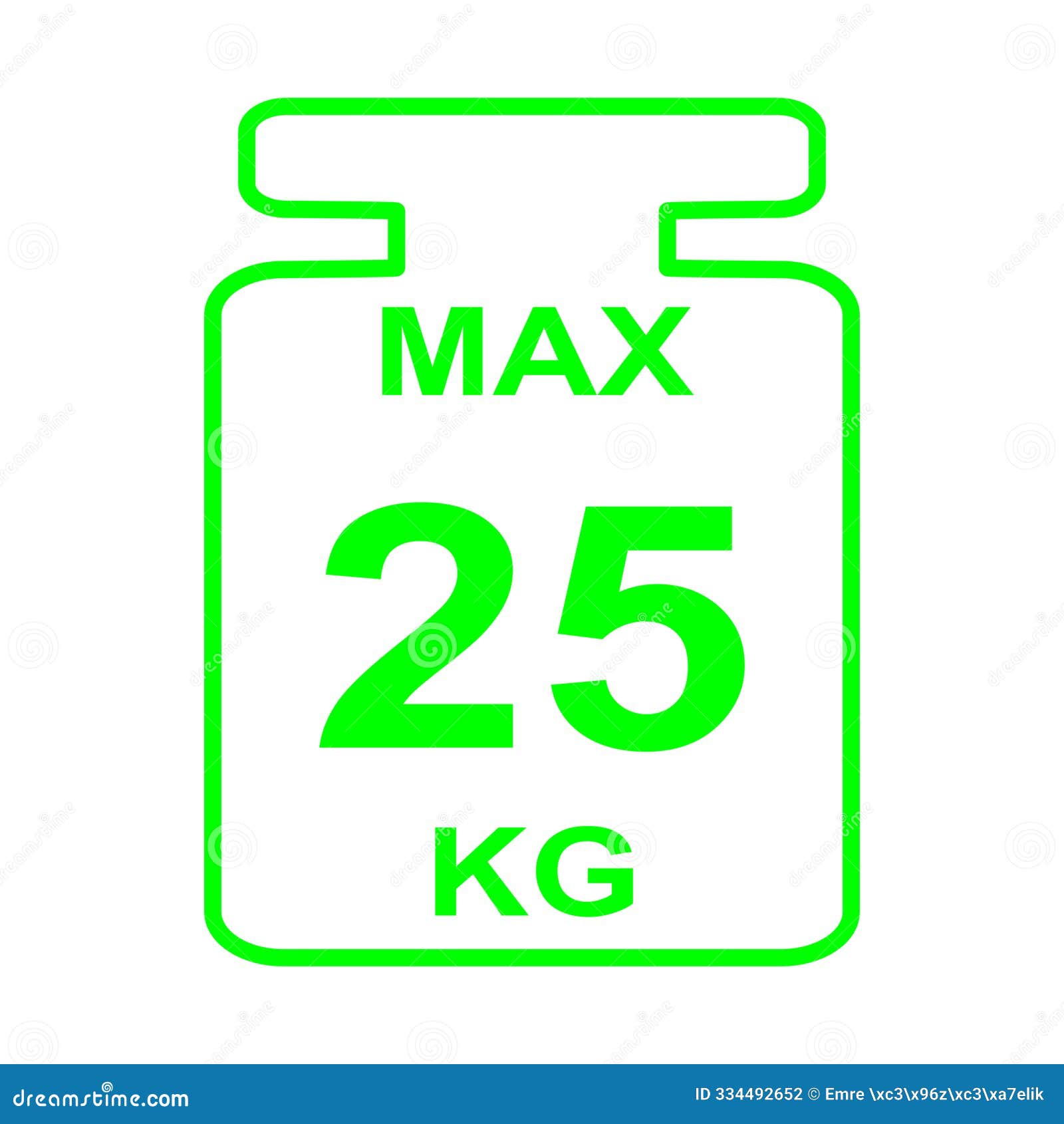 Maximum Weight Limit Up To Twenty Five Kg. Isolated Vector ...