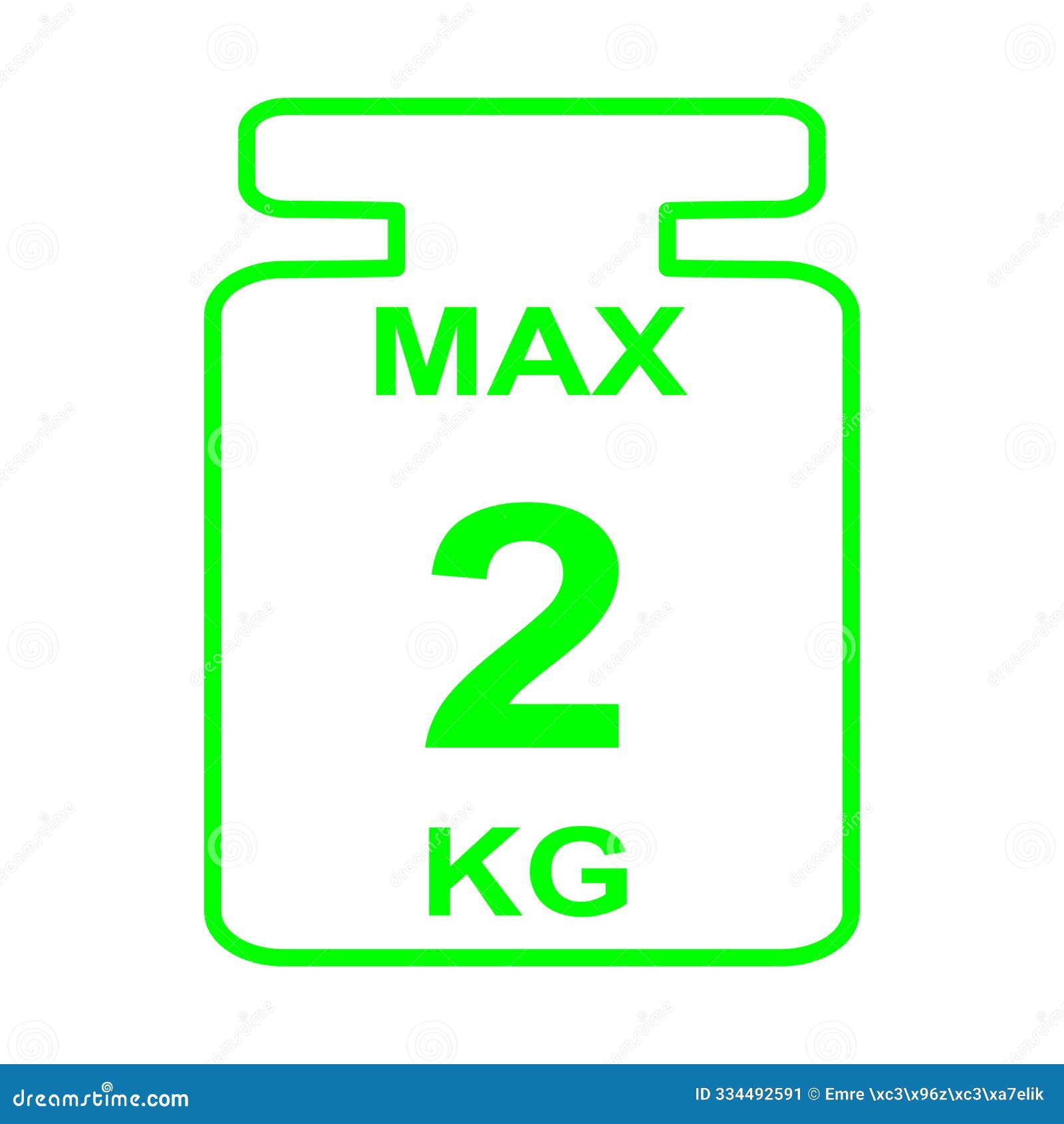 Maximum Weight Limit Up To Two Kg. Isolated Vector, Illustration Stock ...